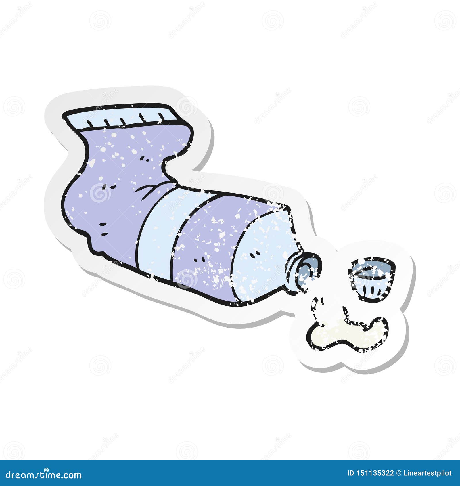 A Creative Retro Distressed Sticker of a Cartoon Squeezed Tube of ...