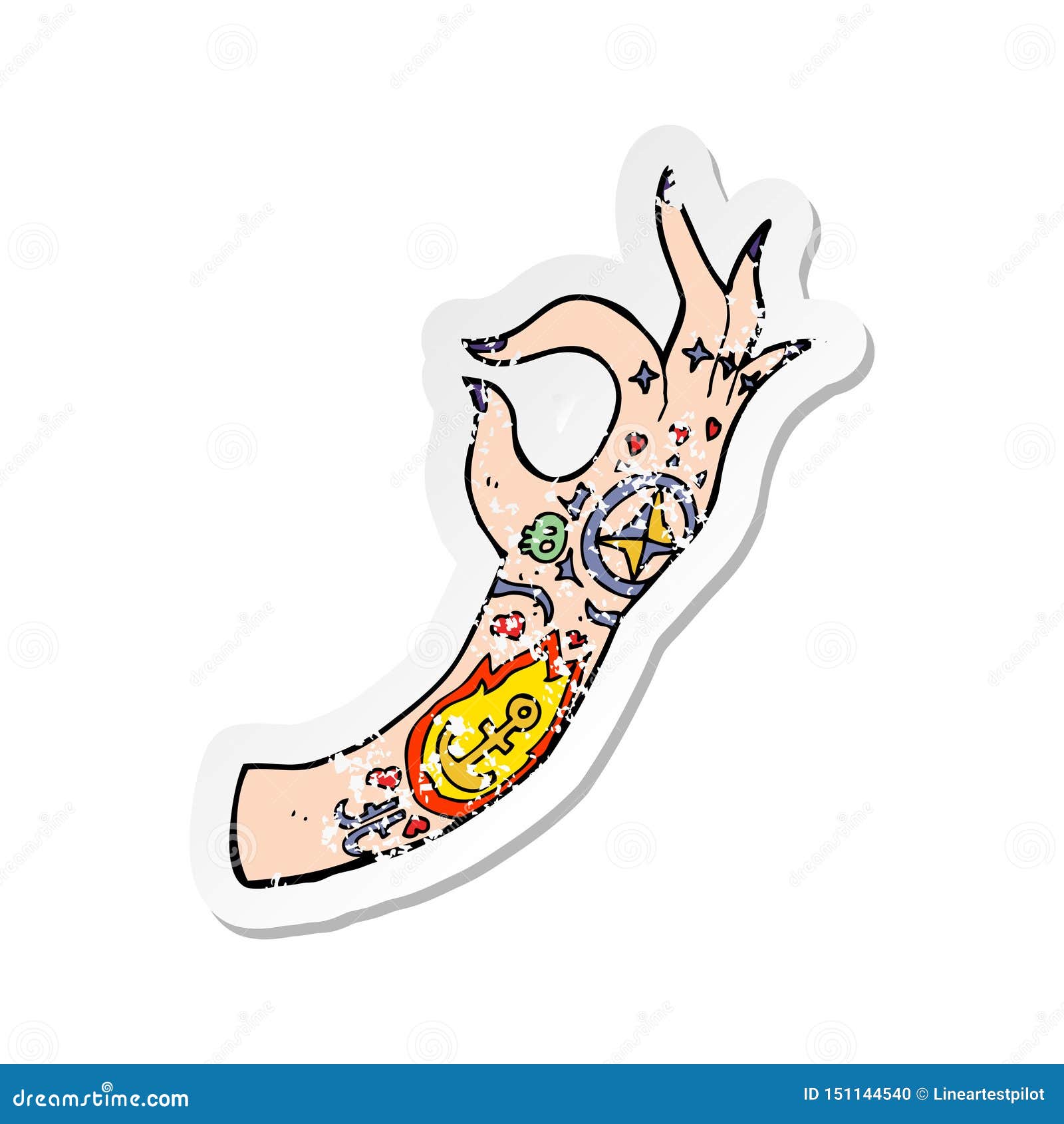 Cartoon Tattoo Arm | CartoonDealer.com #37016775