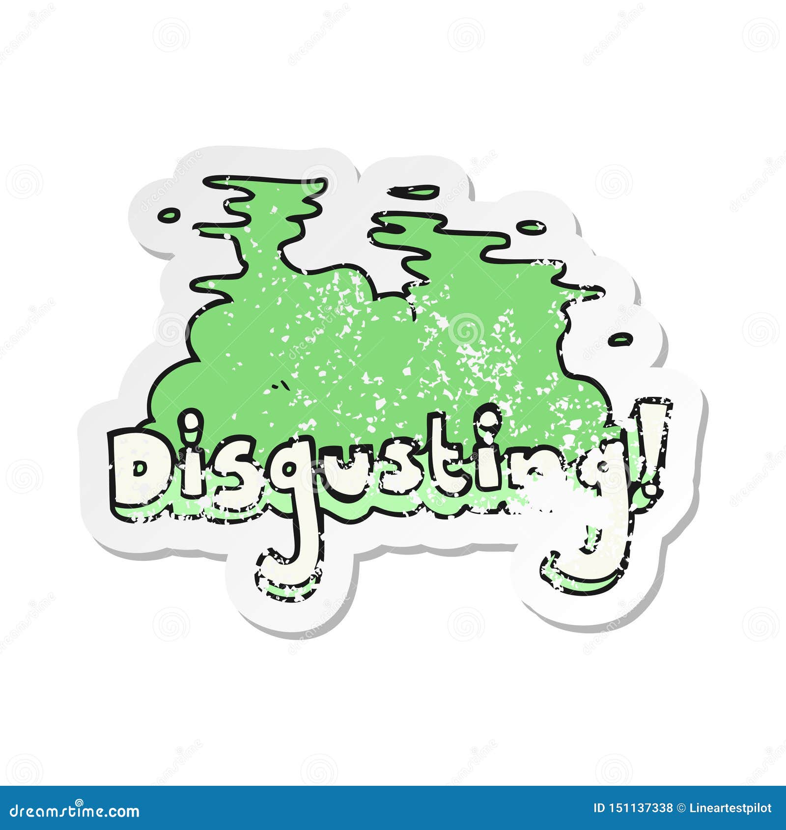 A Creative Retro Distressed Sticker of a Disgusting Cartoon Stock ...