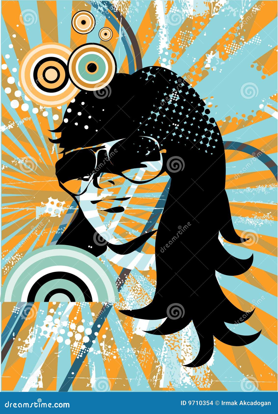 Creative retro girl stock vector. Illustration of elaborate - 9710354