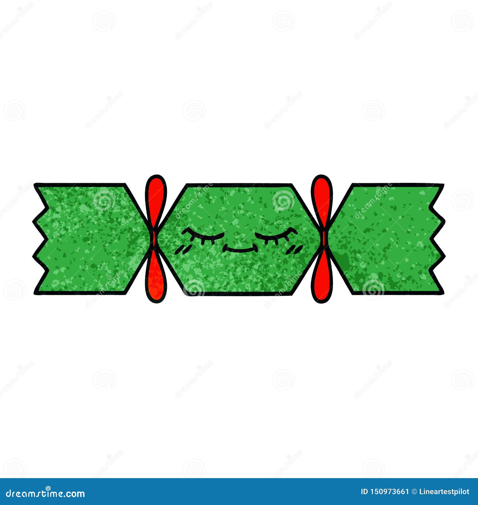A Creative Retro Grunge Texture Cartoon Christmas Cracker Stock Vector ...