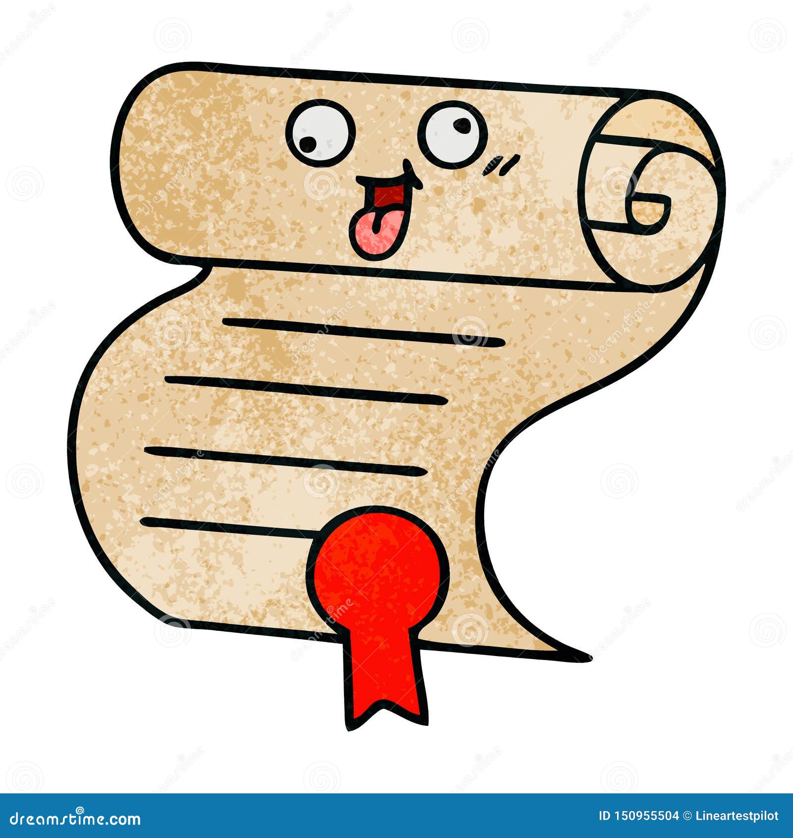 A Creative Retro Grunge Texture Cartoon Contract Stock Vector ...