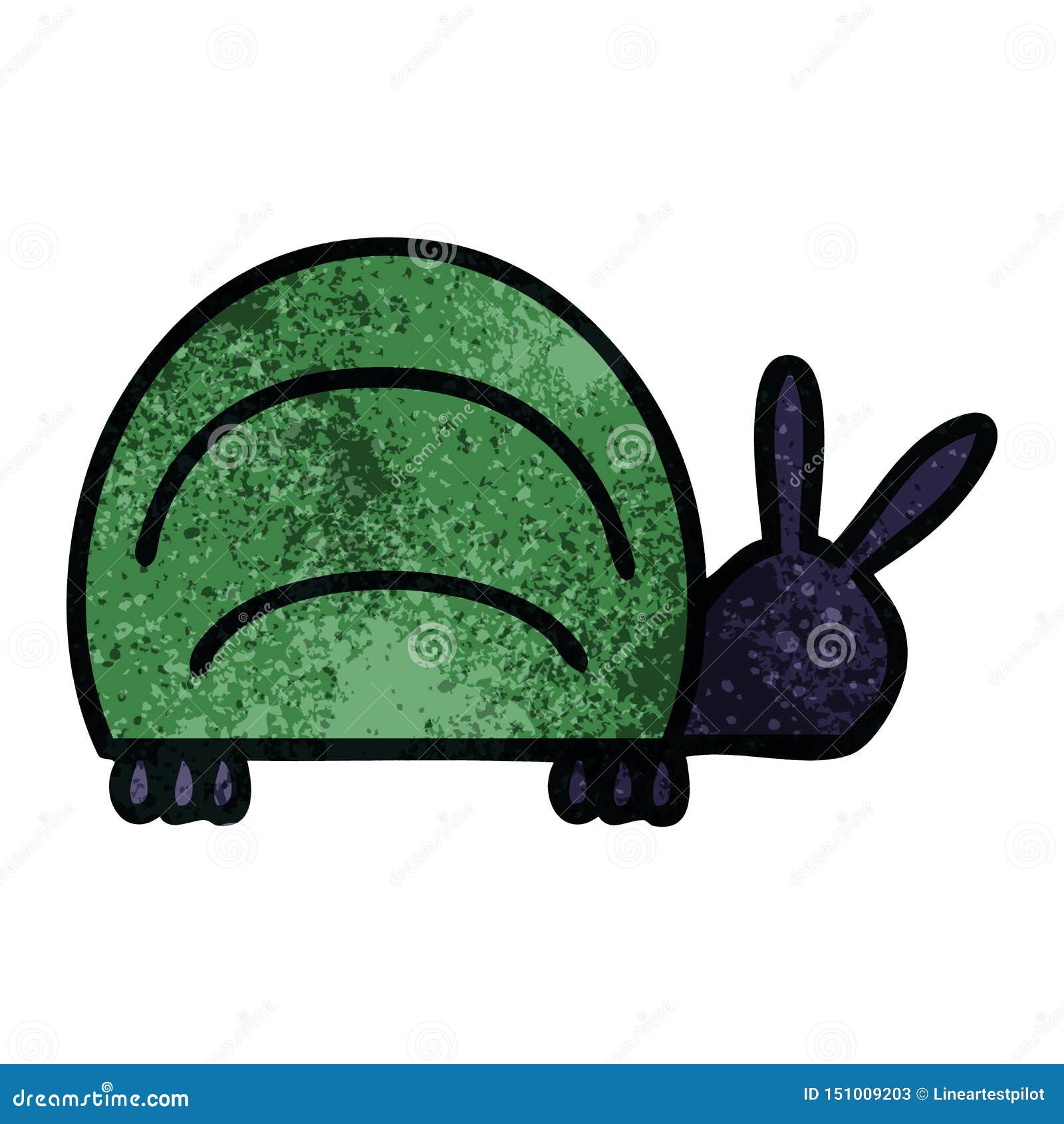 A Creative Retro Grunge Texture Cartoon Green Bug Stock Vector ...