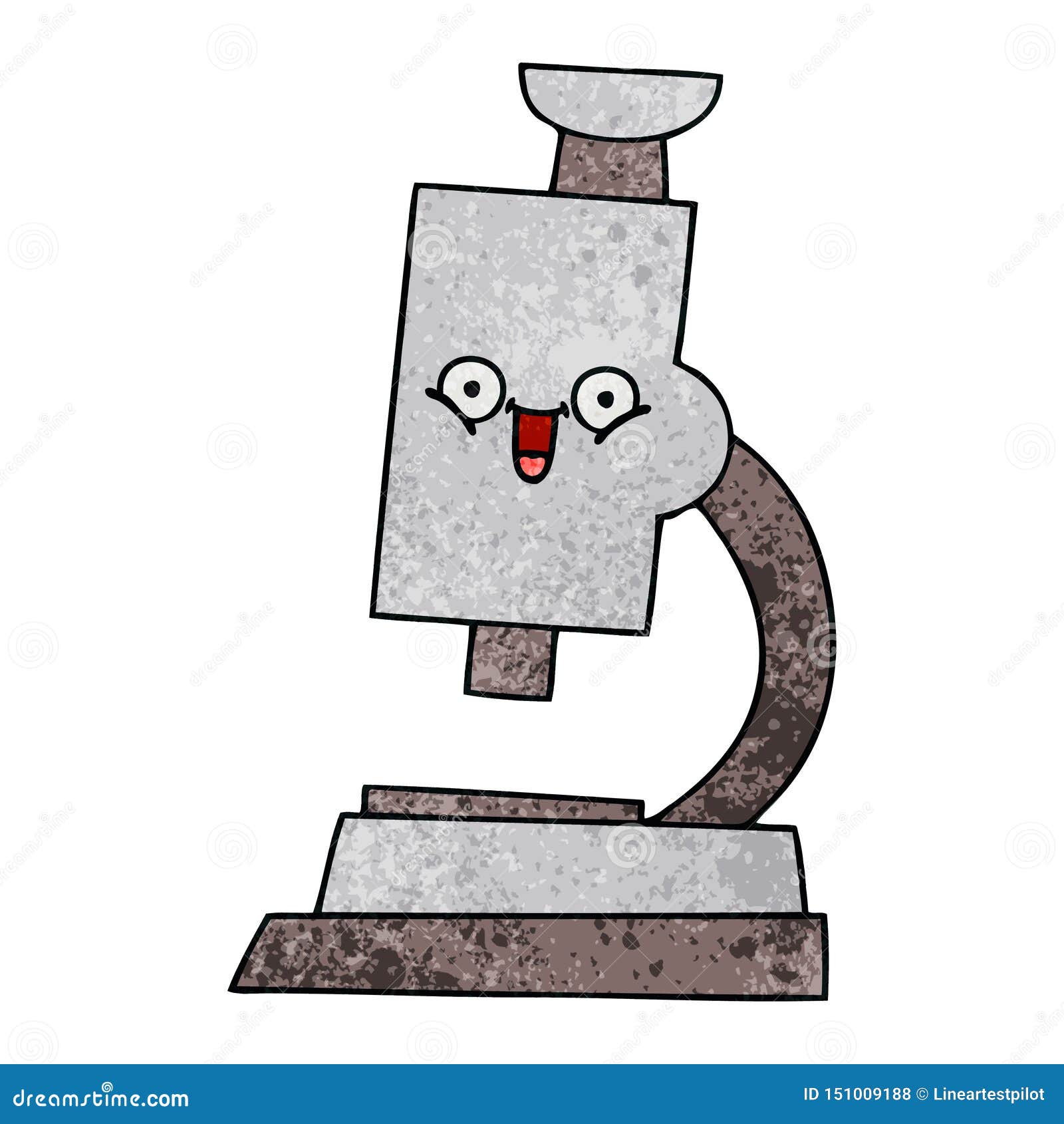 A Creative Retro Grunge Texture Cartoon Microscope Stock Vector ...