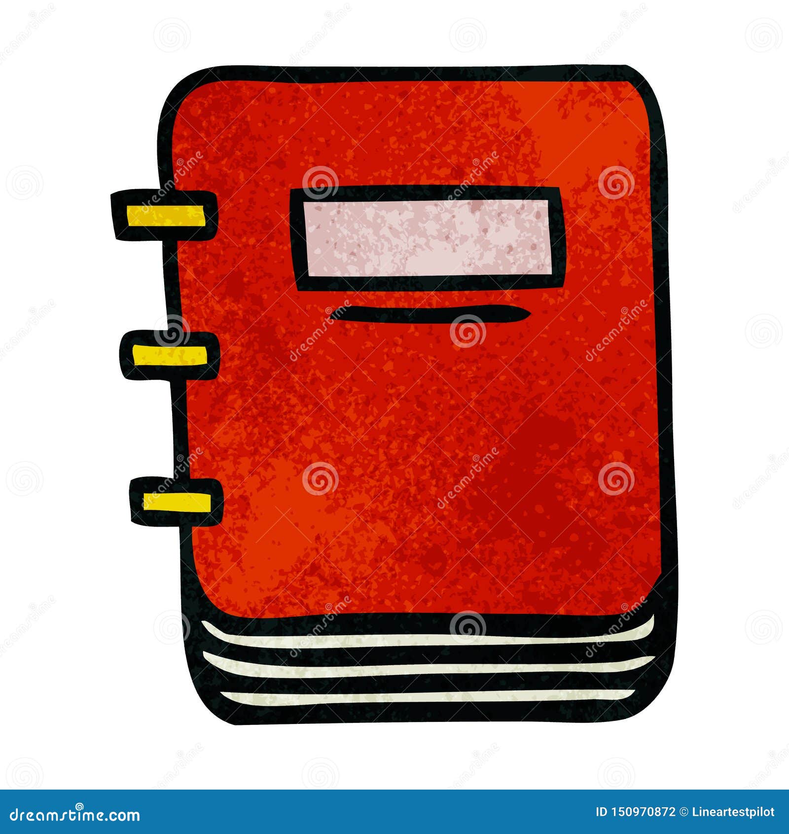 A Creative Retro Grunge Texture Cartoon Note Book Stock Vector ...