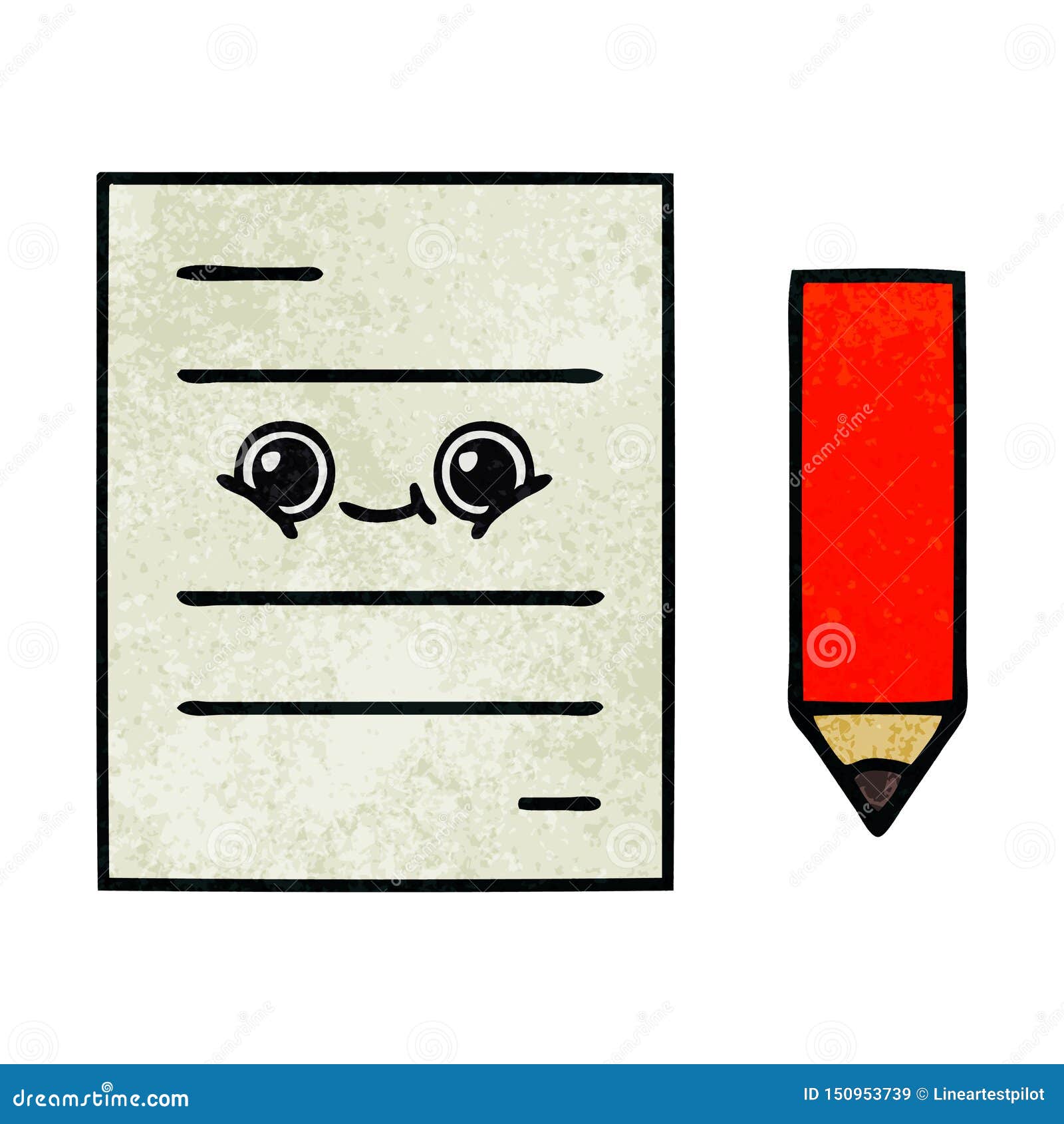 A Creative Retro Grunge Texture Cartoon Test Paper Stock Vector ...