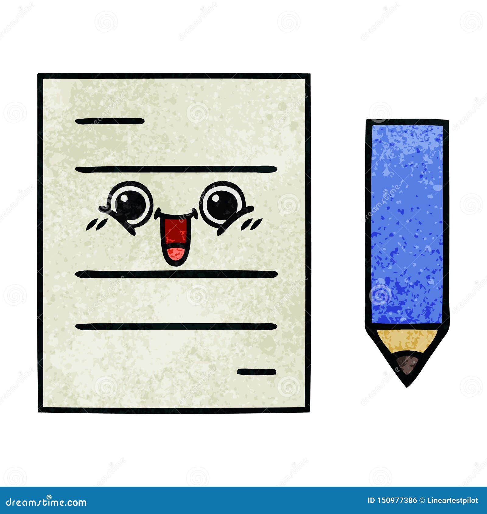 A Creative Retro Grunge Texture Cartoon Test Paper Stock Vector ...