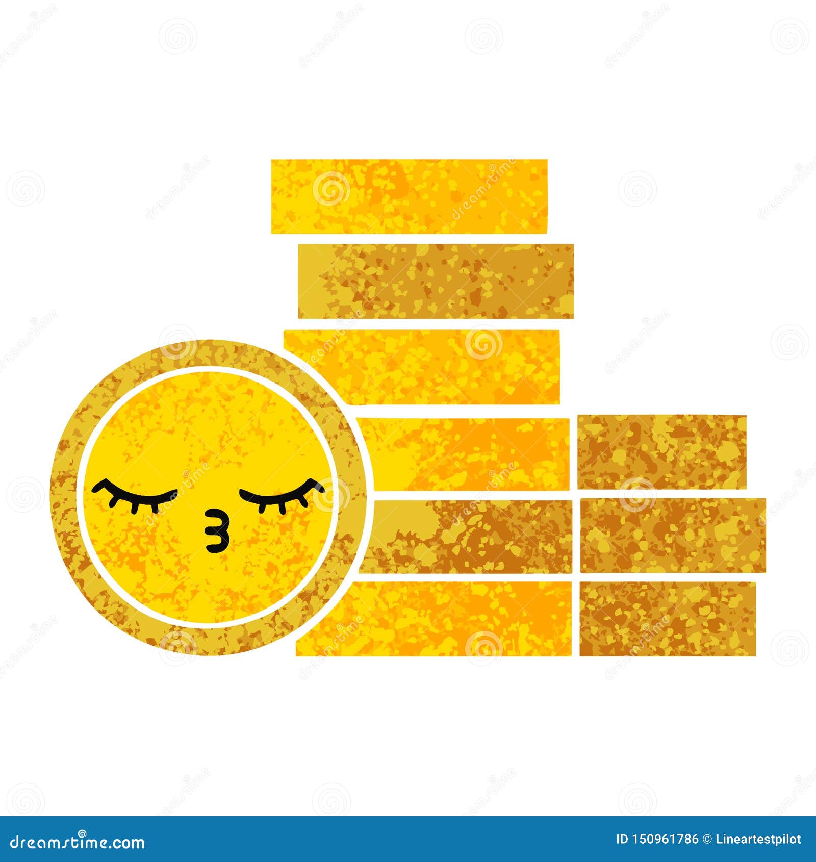 A Creative Retro Illustration Style Cartoon Coins Stock Vector ...