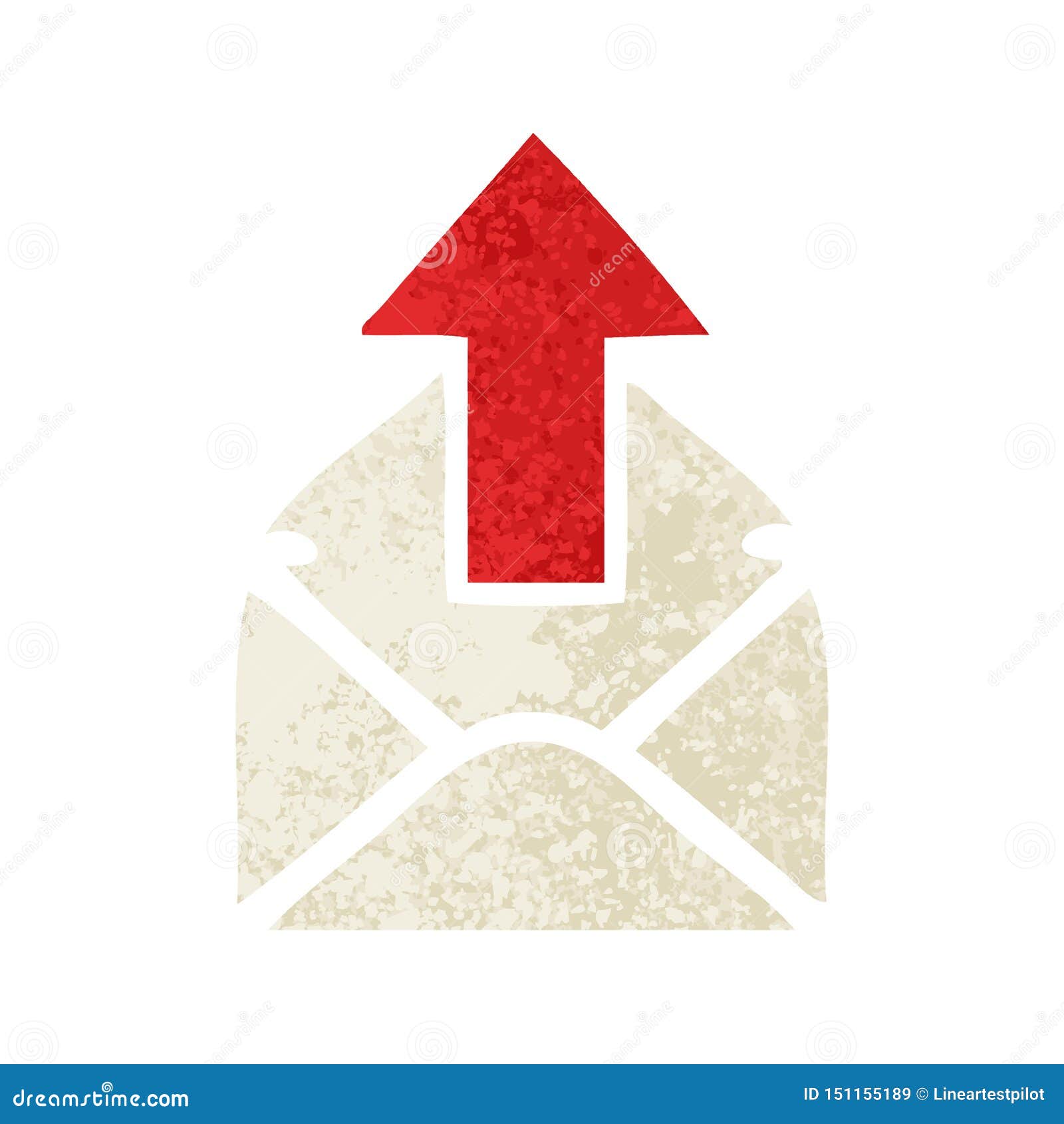 A Creative Retro Illustration Style Cartoon Email Sign Stock Vector ...