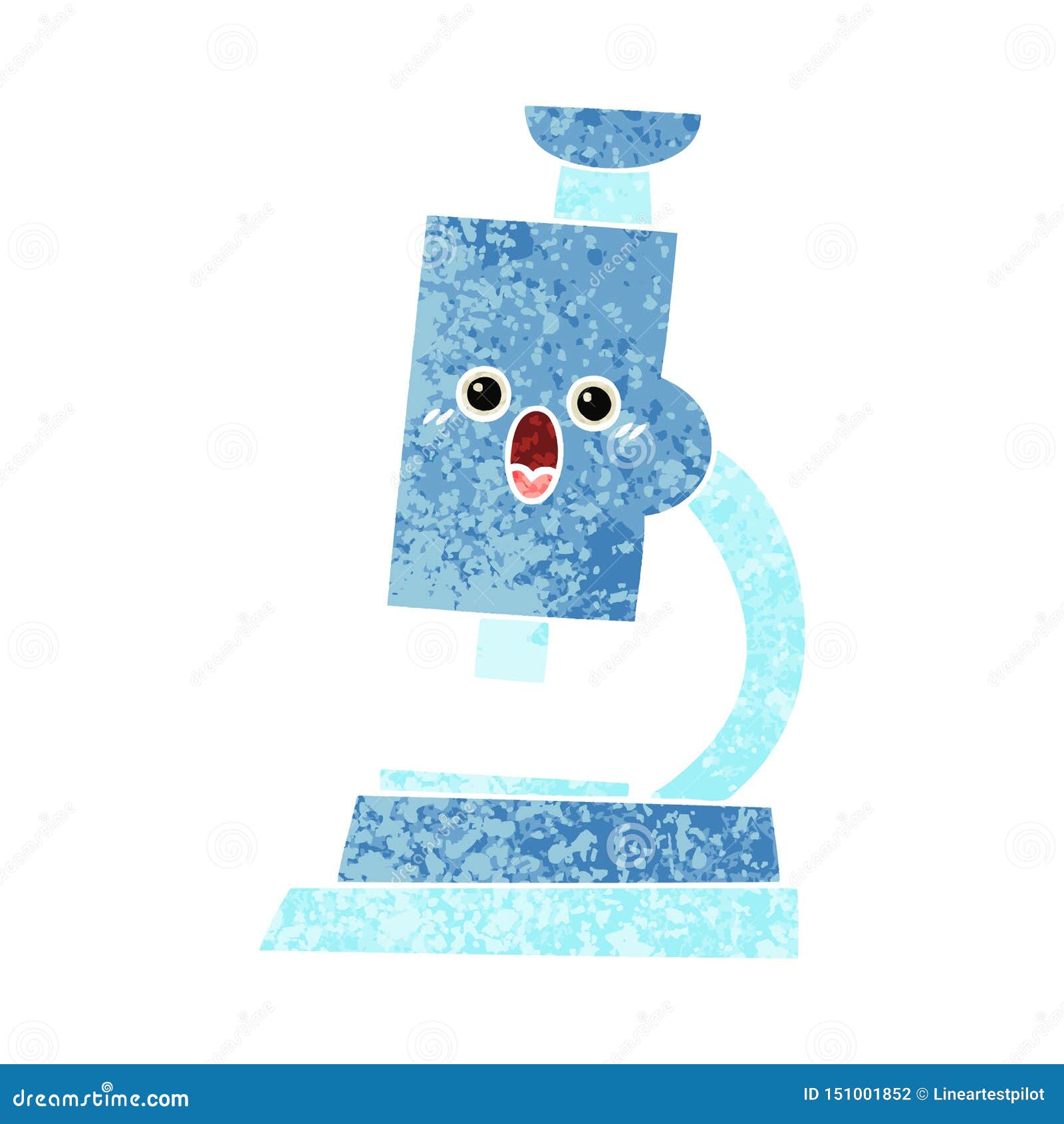 A Creative Retro Illustration Style Cartoon Microscope Stock Vector ...