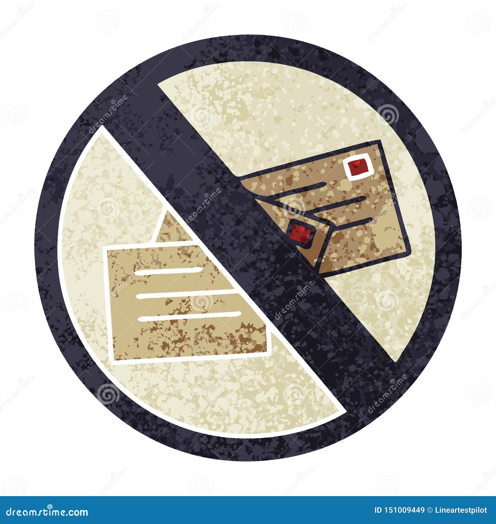 A Creative Retro Illustration Style Cartoon No Post Sign Stock Vector ...