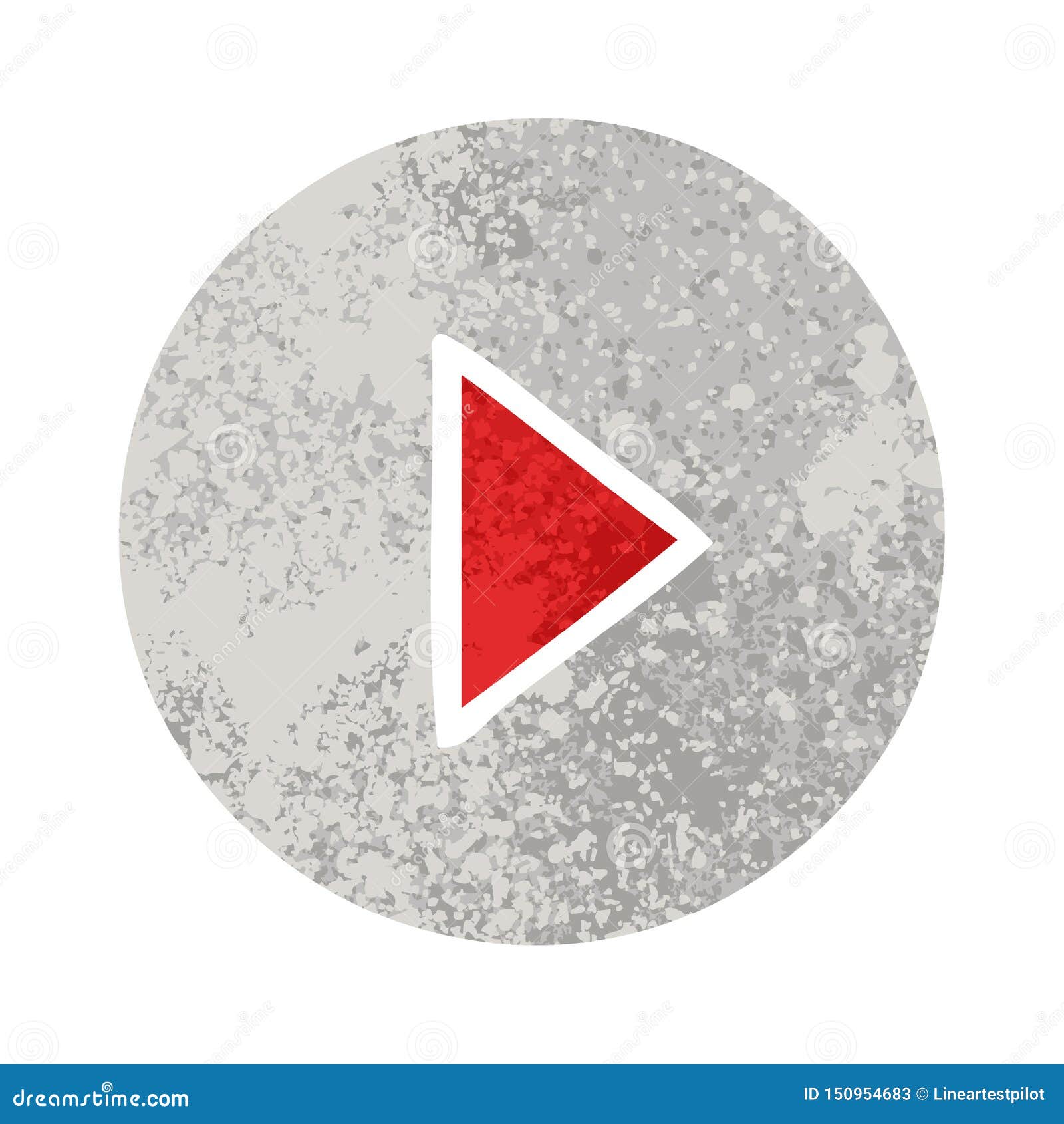 A Creative Retro Illustration Style Cartoon Play Button Stock Vector ...