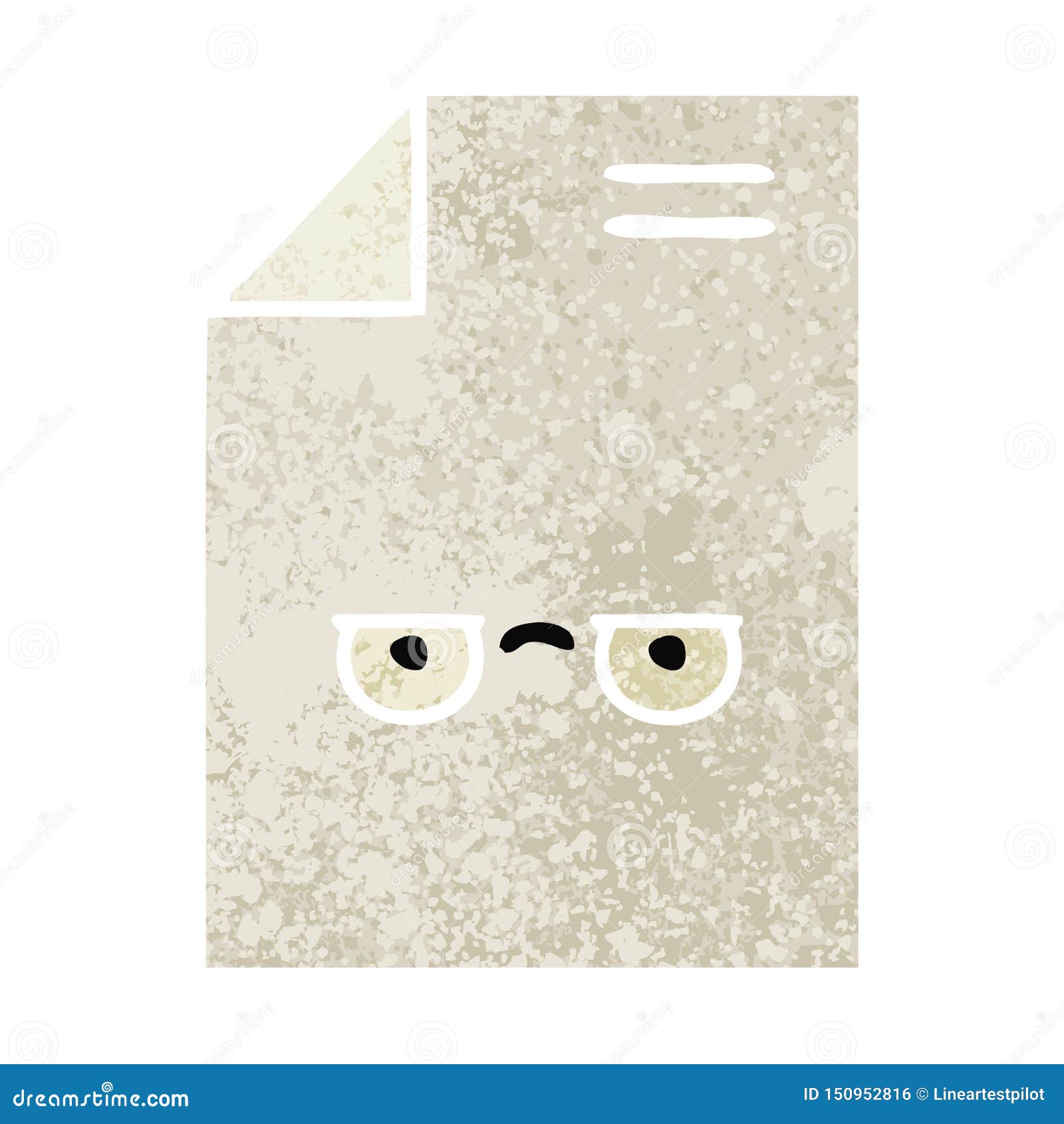 A Creative Retro Illustration Style Cartoon Sheet of Paper Stock Vector ...