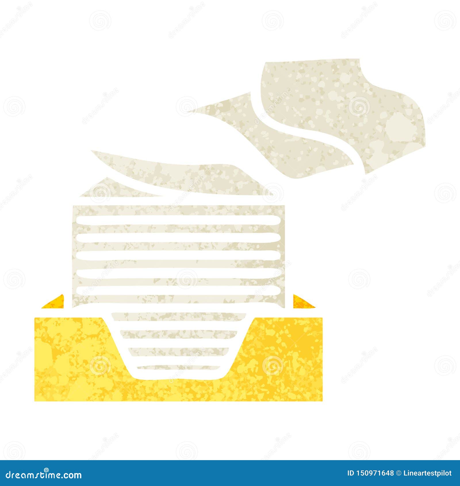 A Creative Retro Illustration Style Cartoon Stacked Papers Stock Vector ...