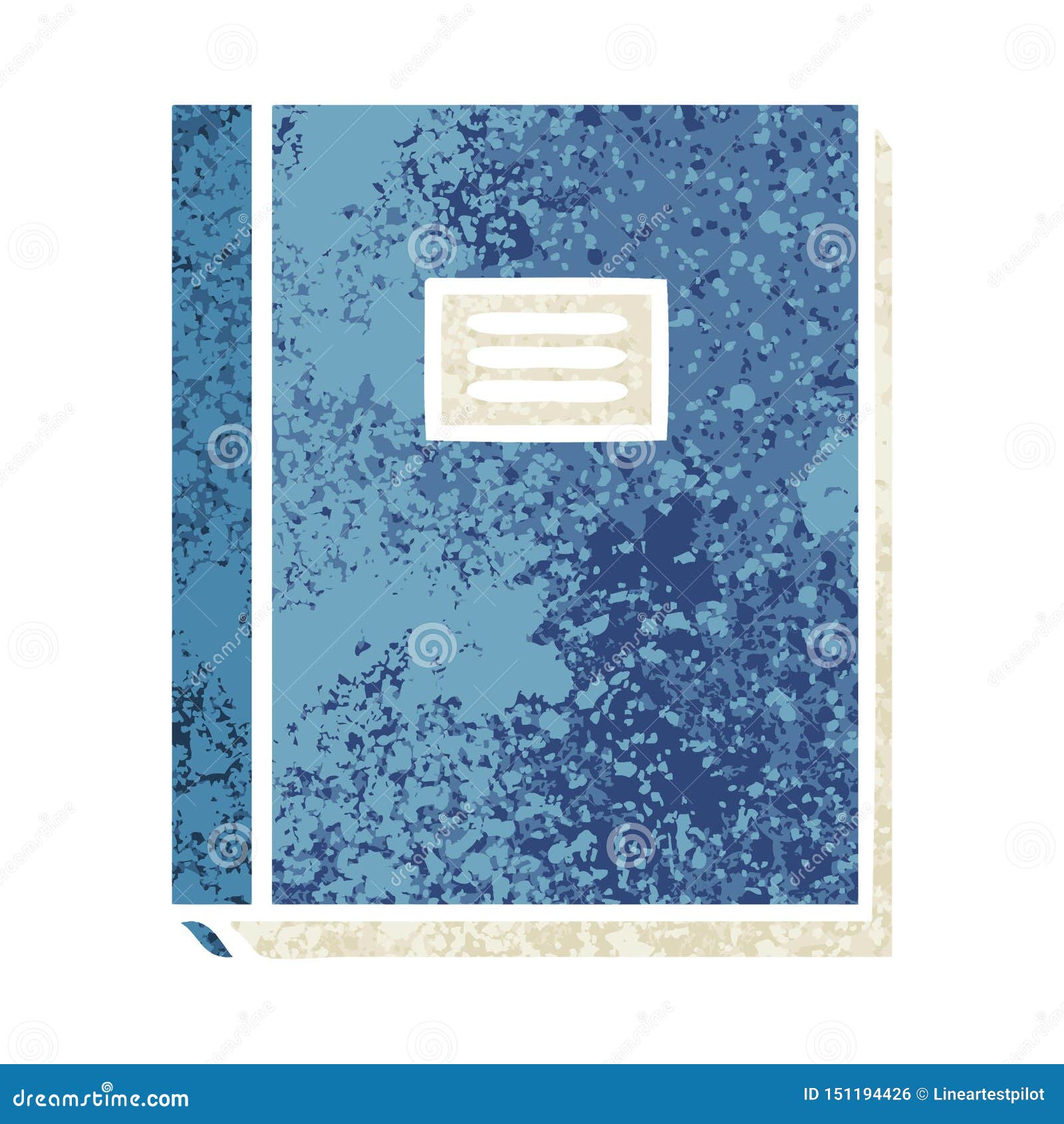 A Creative Retro Illustration Style Cartoon Study Book Stock Vector ...