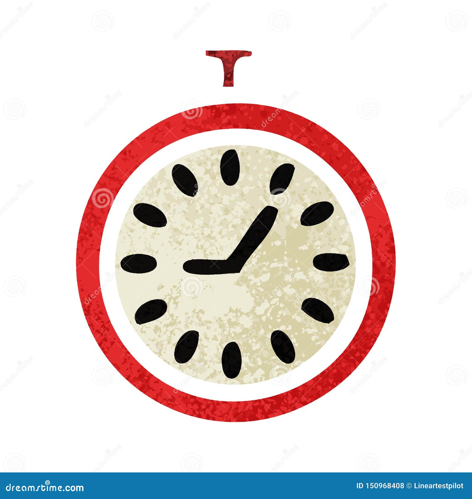 A Creative Retro Illustration Style Cartoon Time Stopper Stock Vector ...