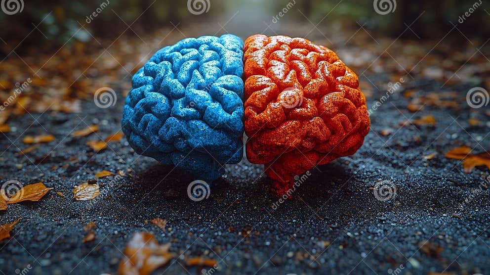 Right Brain Hemisphere Versus the Left Brain Hemisphere Stock ...