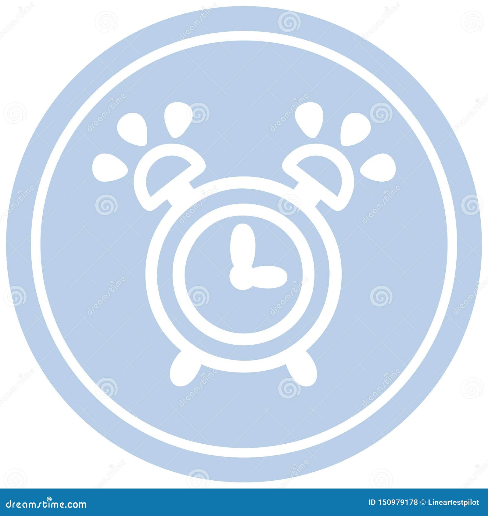 A Creative Ringing Alarm Clock Circular Icon Stock Vector ...