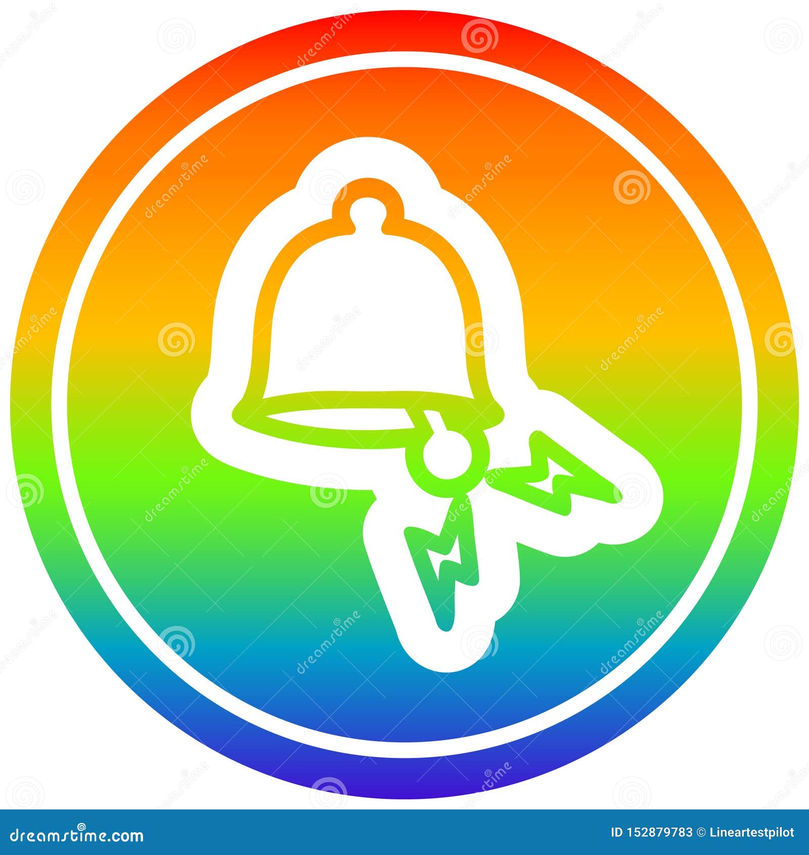 A Creative Ringing Bell Circular in Rainbow Spectrum Stock Vector ...