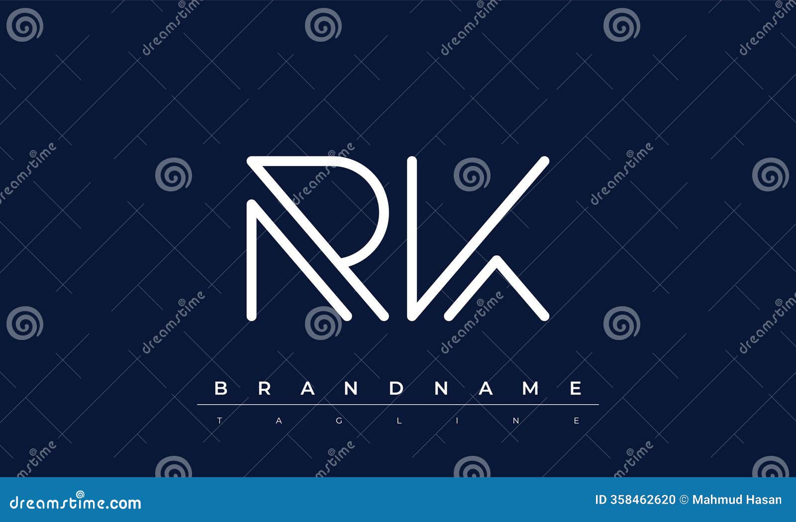 Creative RK Letter Initial Logo Vector Image Stock Vector ...
