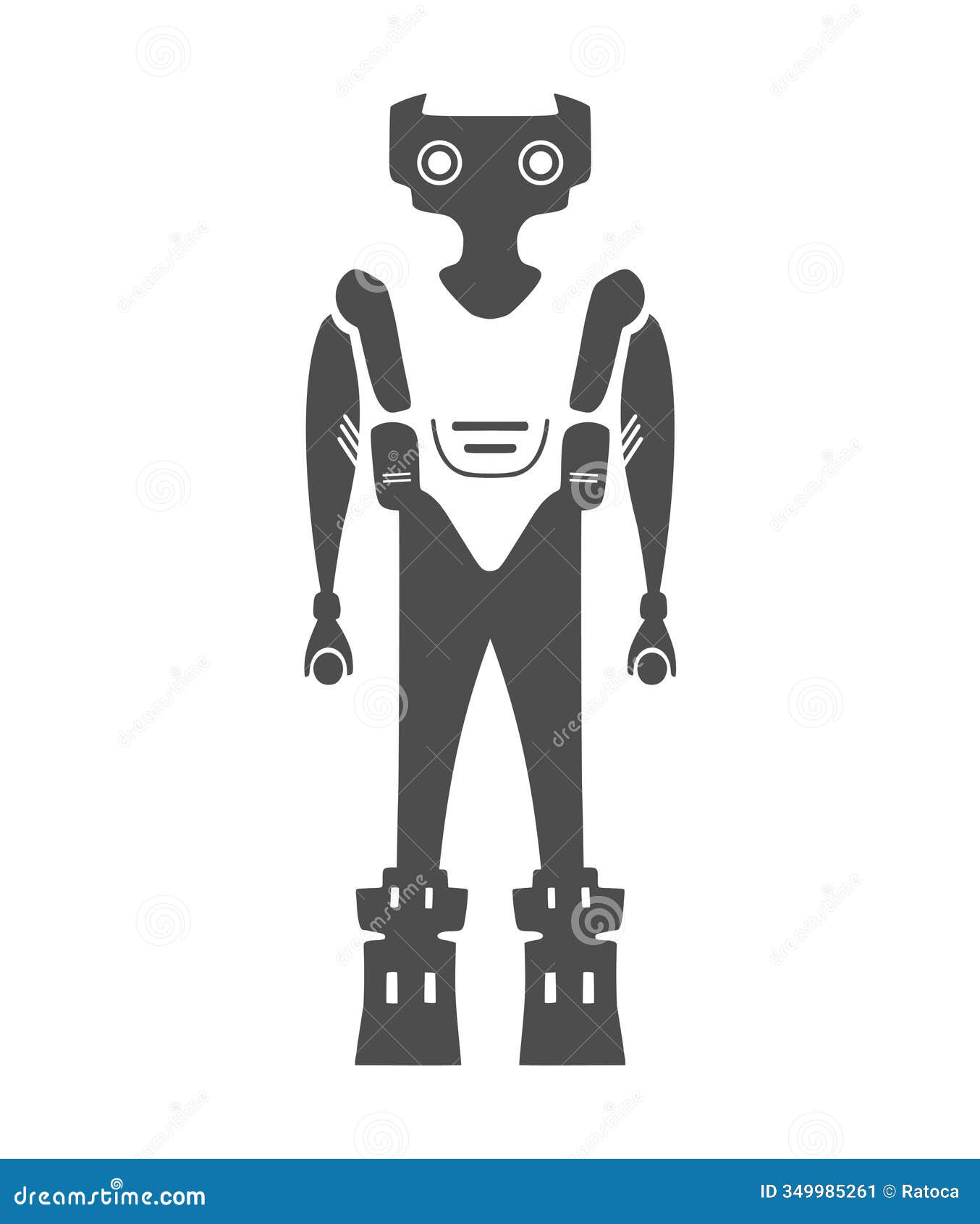 Creative robot draw stock vector. Illustration of robot - 349985261