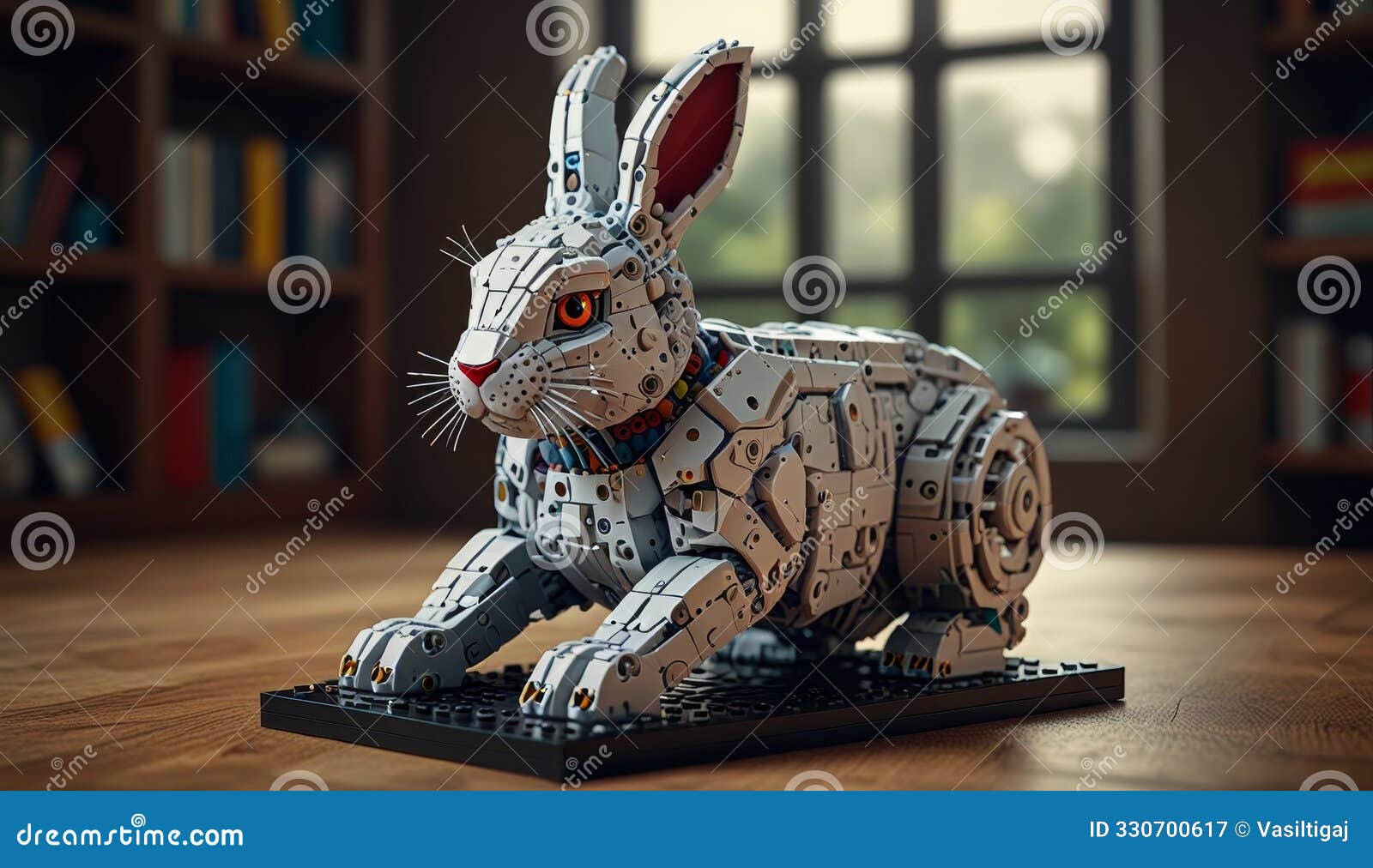 Creative Robot Rabbit Sculpture Stock Illustration - Illustration of ...