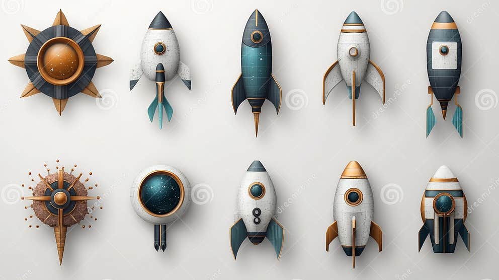 Creative Rocket Designs with Retro and Modern Elements, Perfect for ...