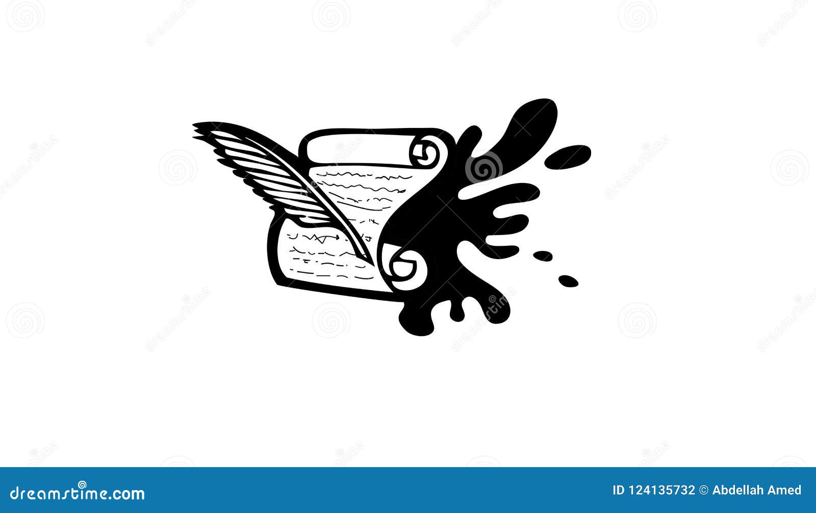 Ink and Paper Logo Design Illustration Stock Vector - Illustration of ...