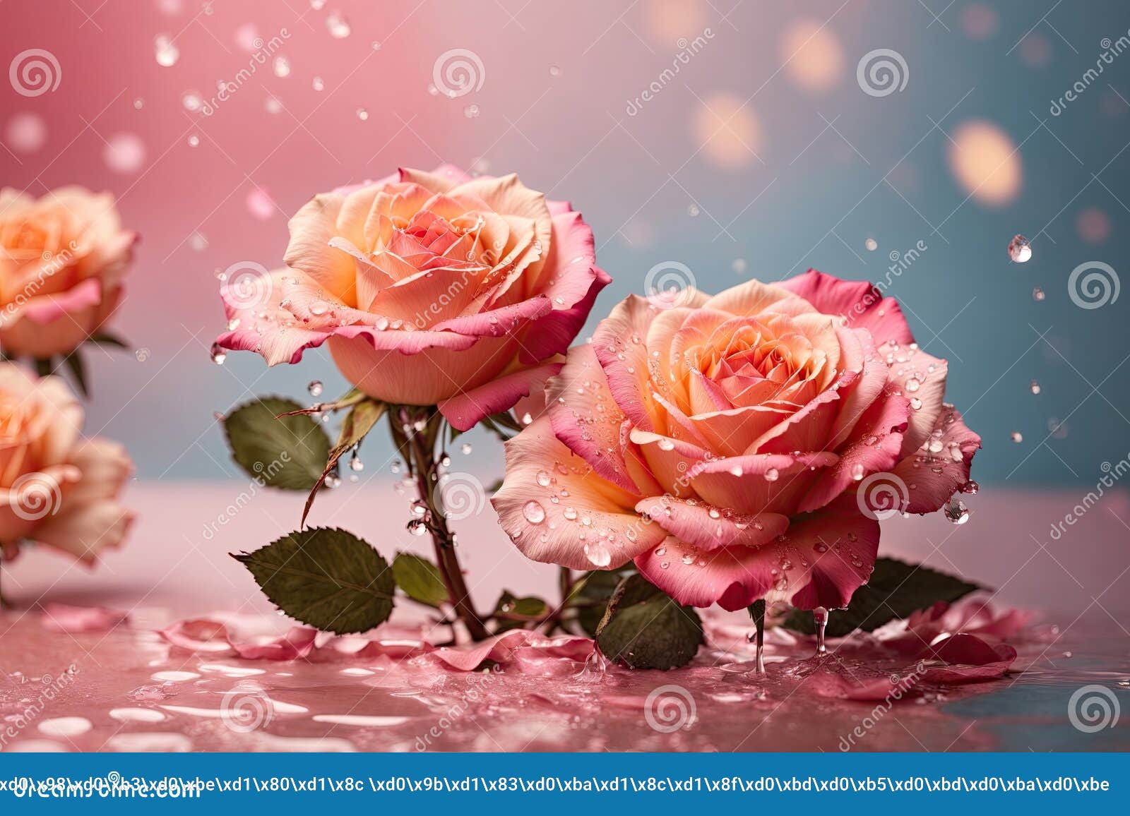 Creative Rose Flower with Dripping Drops. Ai Generative Stock Photo ...