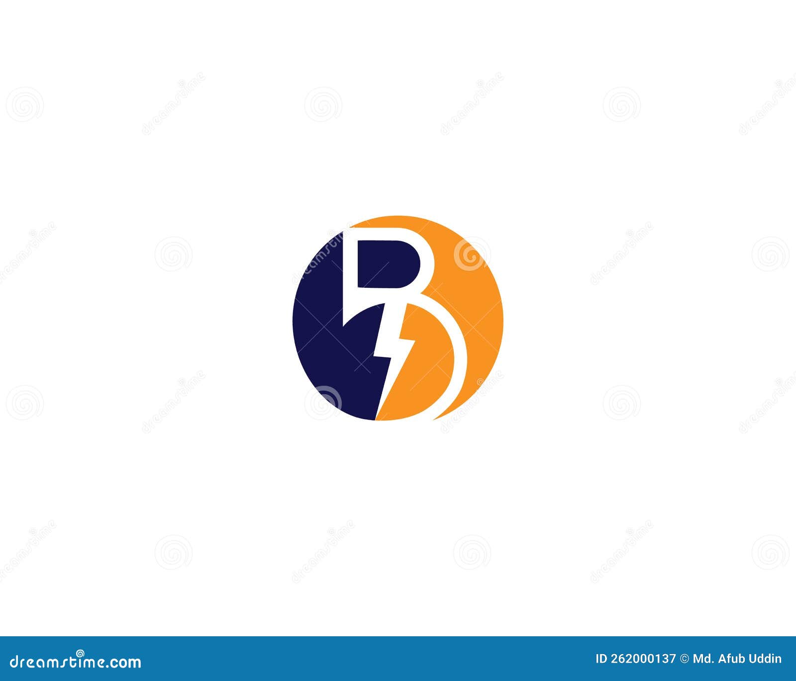 Creative Round Letter B Bolt Logo Design Stock Vector - Illustration of ...