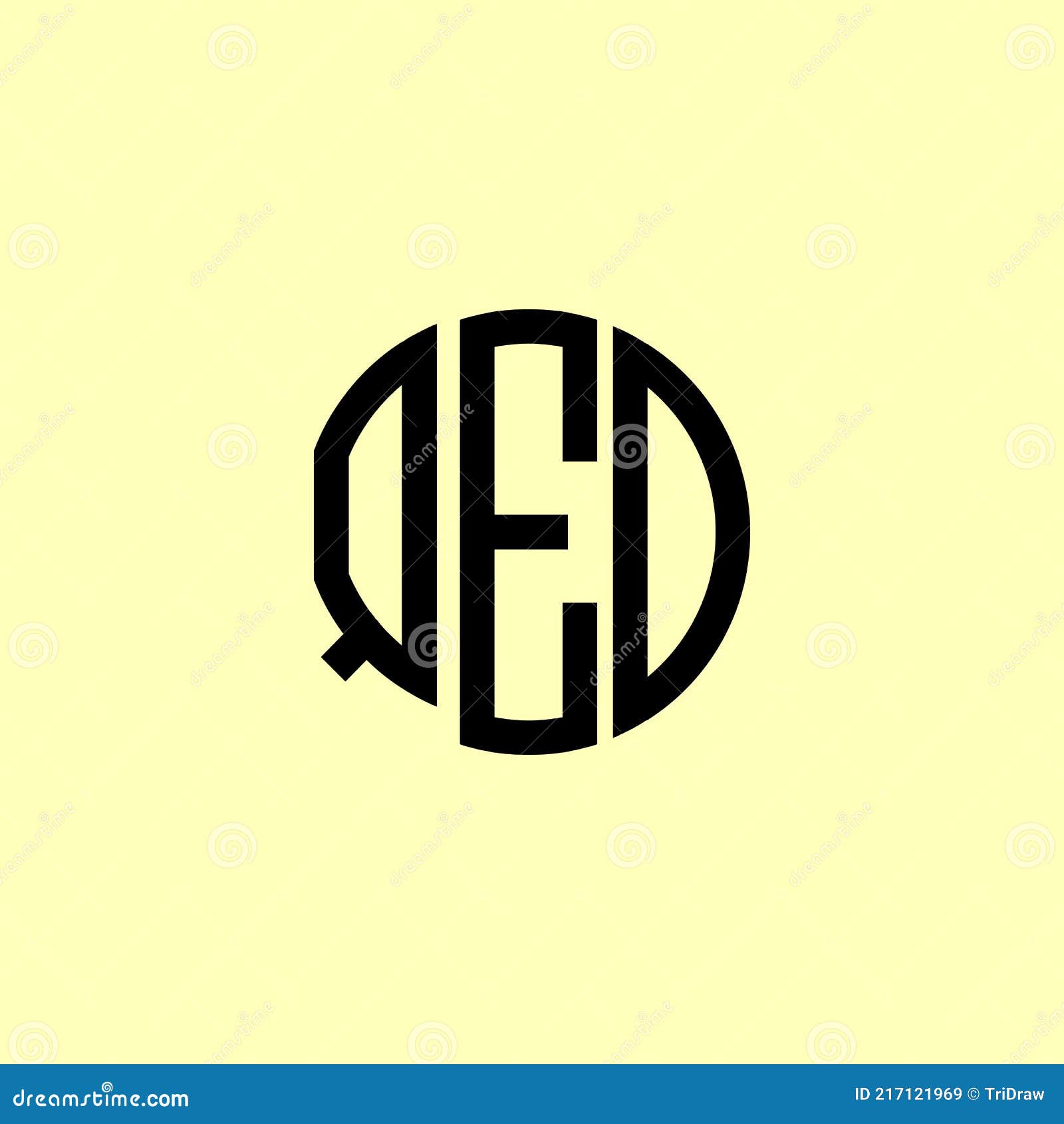 Creative Rounded Initial Letters EAD Logo Cartoon Vector ...