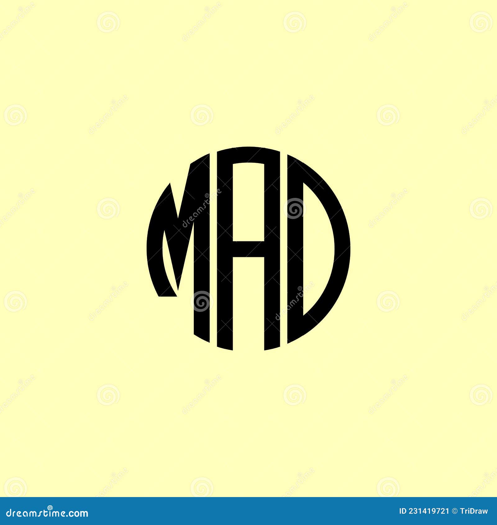 Creative Rounded Initial Letters MAD Logo Stock Vector - Illustration ...