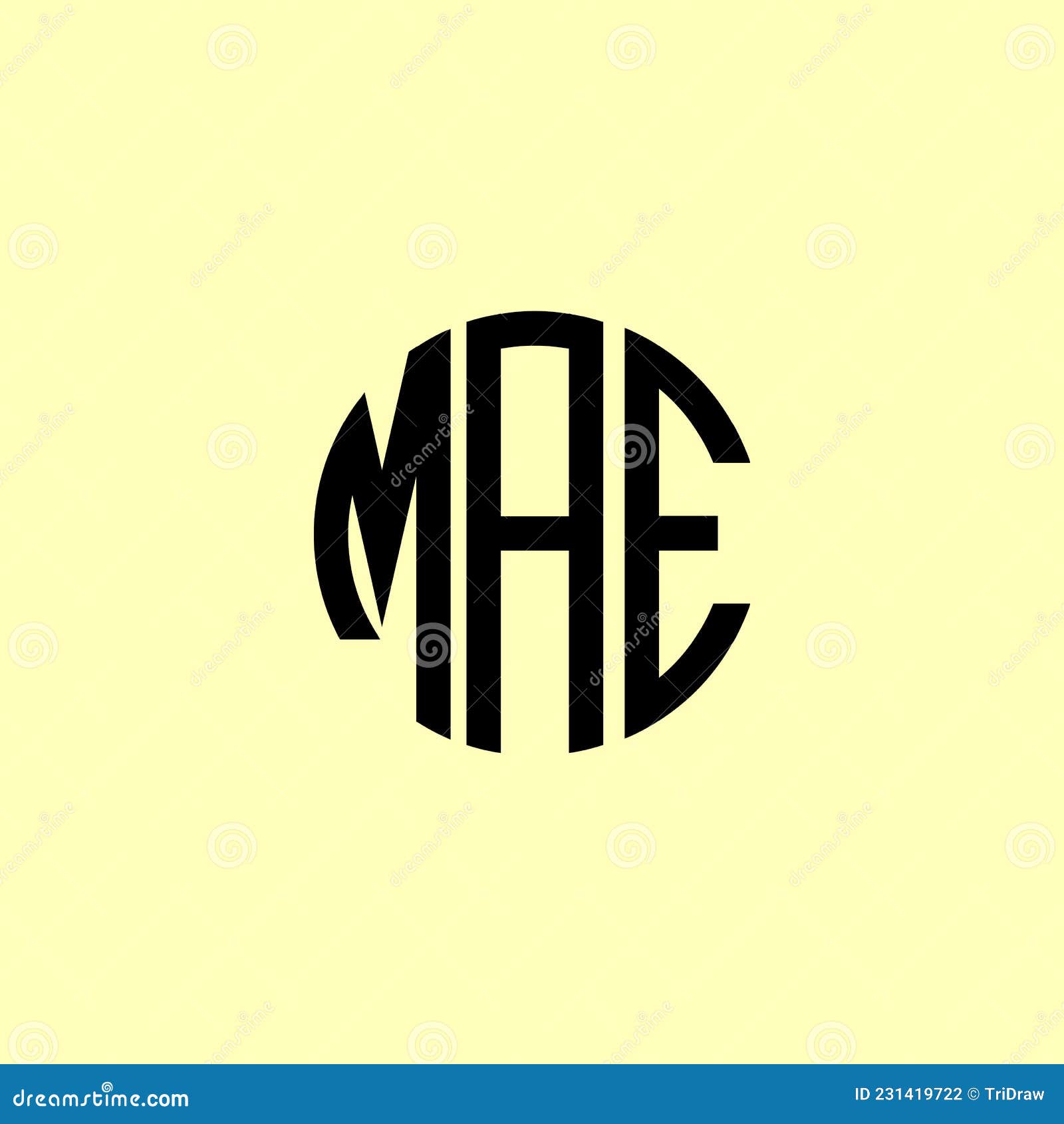 Creative Rounded Initial Letters MAE Logo Stock Vector - Illustration ...