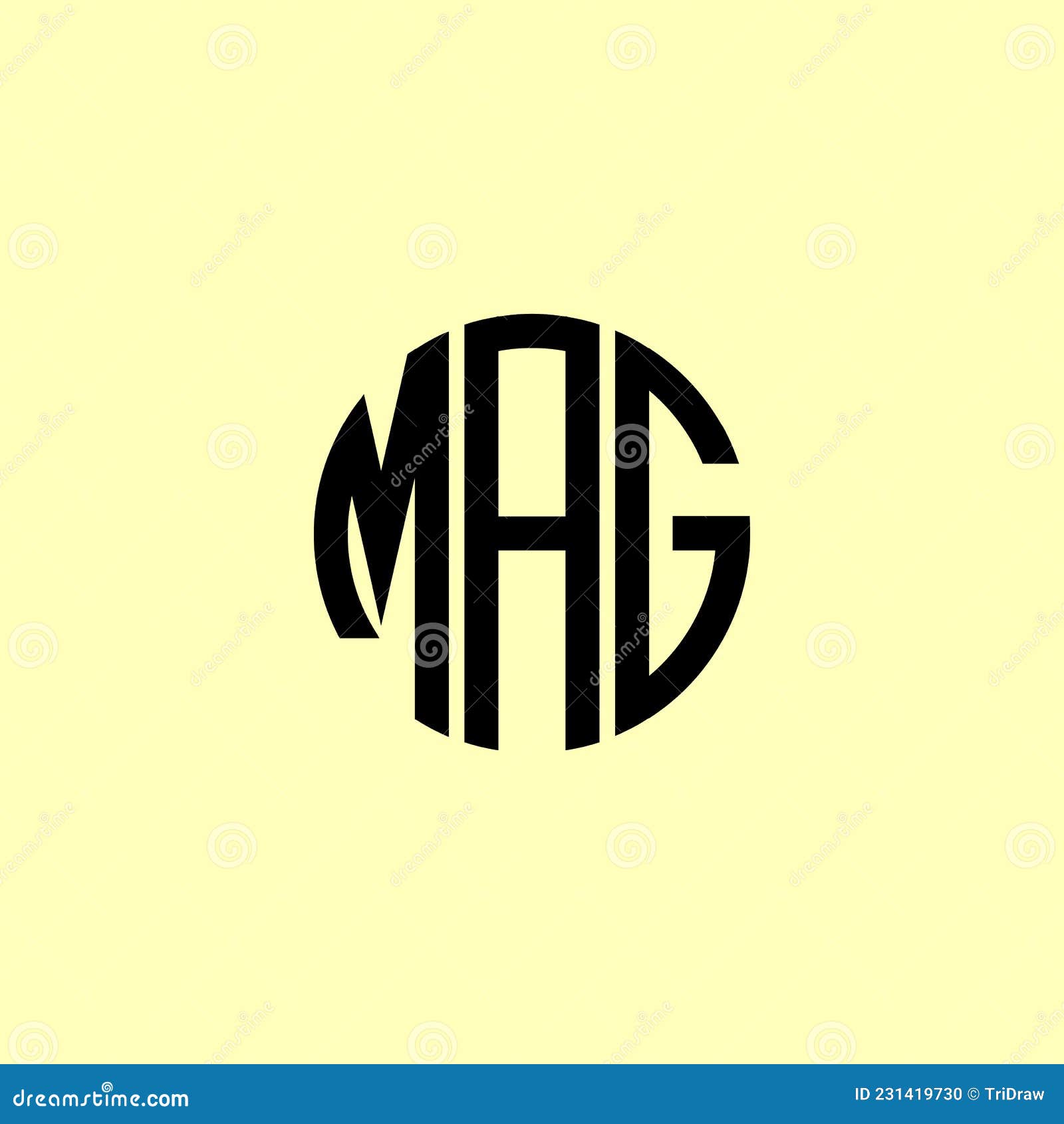 Creative Rounded Initial Letters MAG Logo Vector Illustration ...