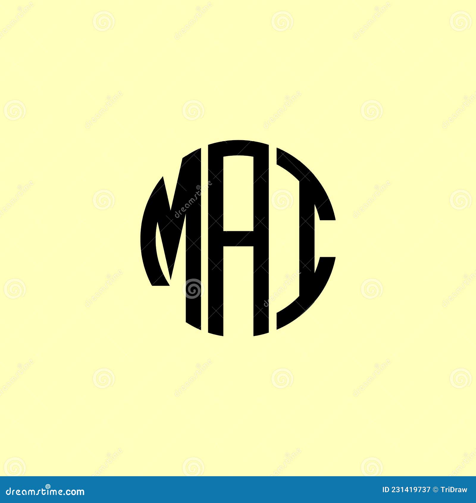Creative Rounded Initial Letters MAI Logo Stock Vector - Illustration ...