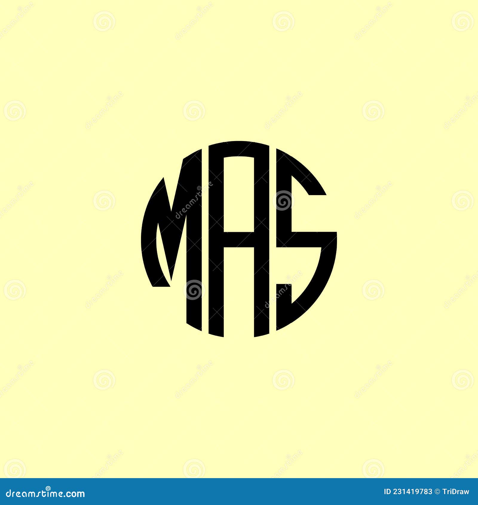 Creative Rounded Initial Letters MAS Logo Stock Vector - Illustration ...