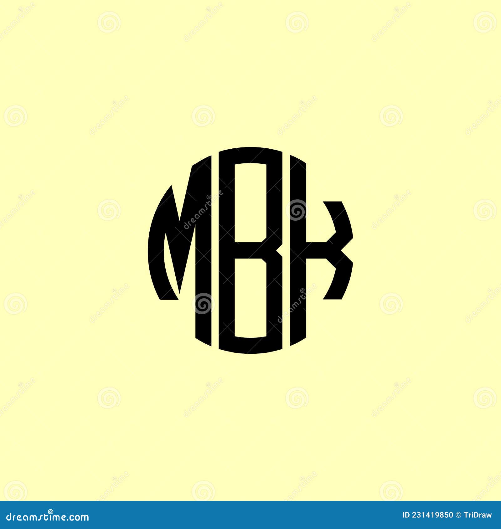 Creative Rounded Initial Letters MBK Logo Stock Vector - Illustration ...