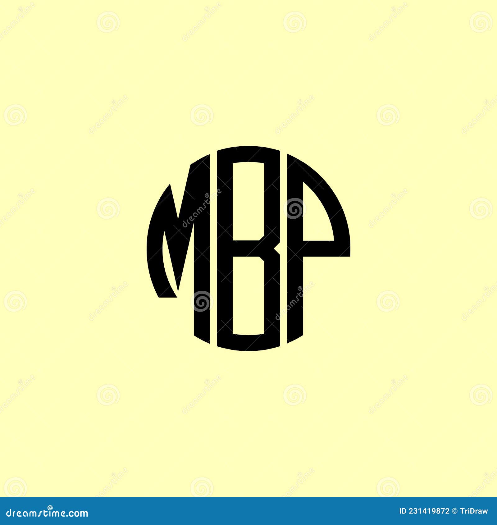 Creative Rounded Initial Letters MBP Logo Stock Vector - Illustration ...