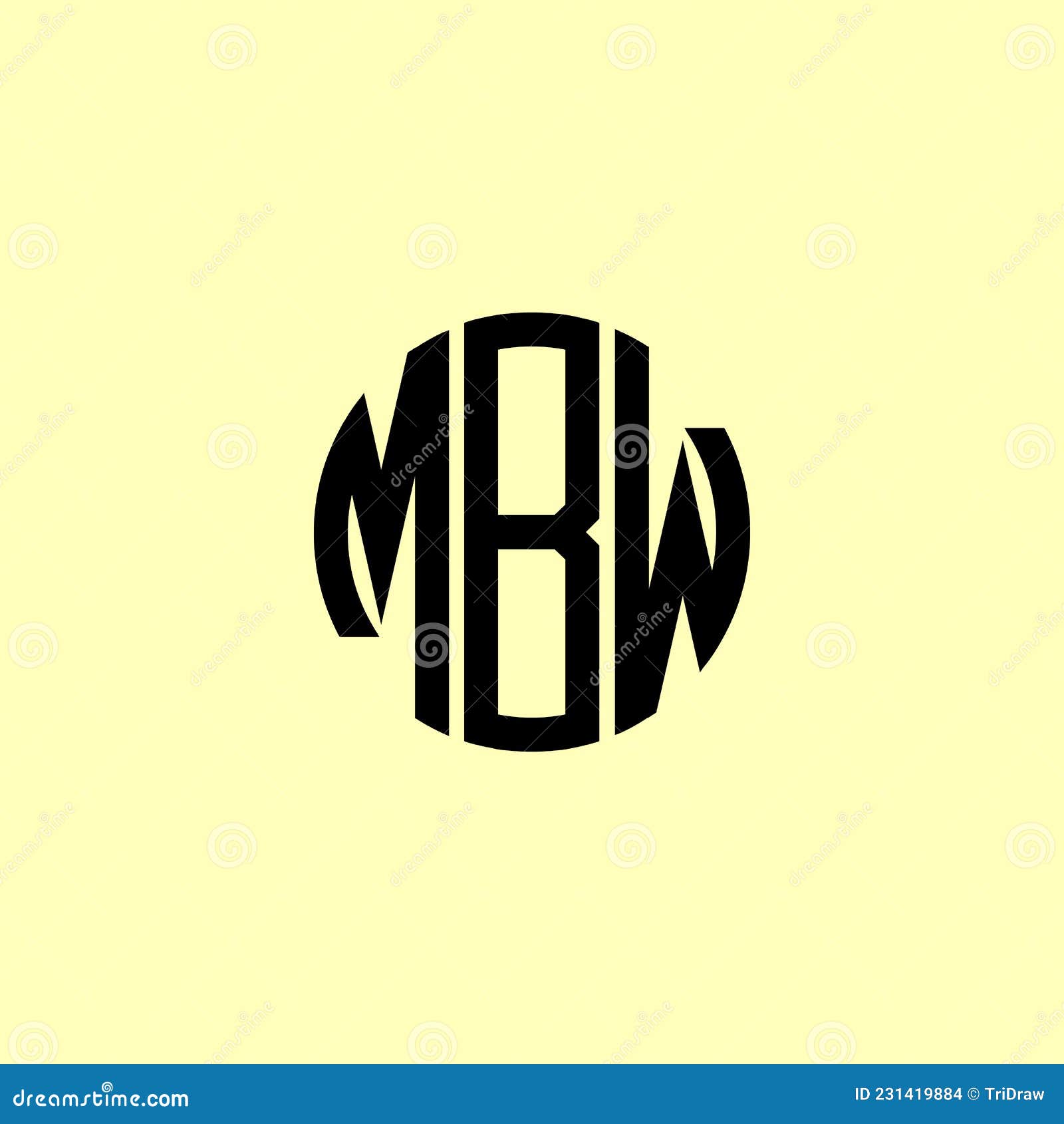 Creative Rounded Initial Letters MBW Logo Stock Vector - Illustration ...