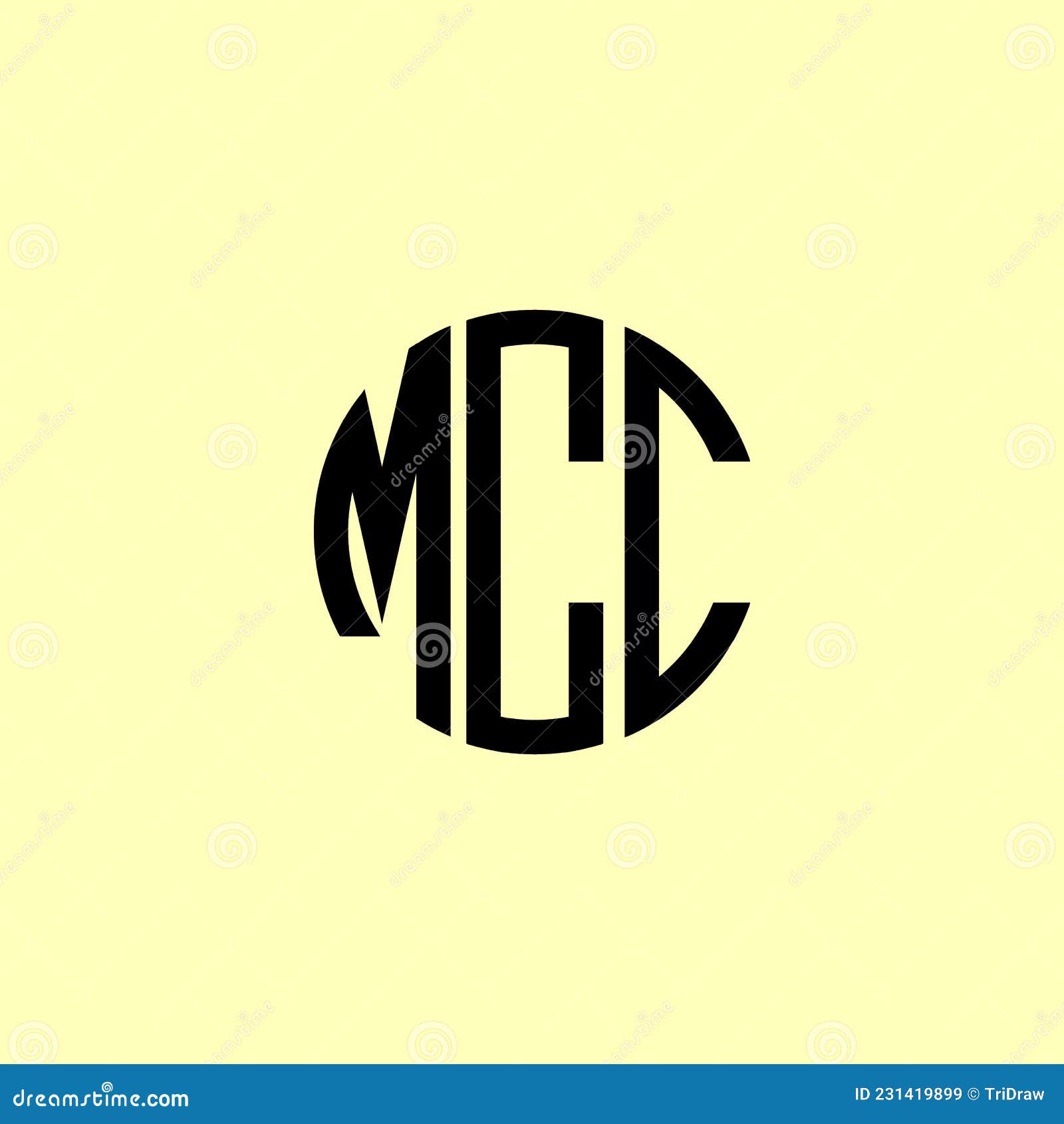 Creative Rounded Initial Letters MCC Logo Stock Vector - Illustration ...