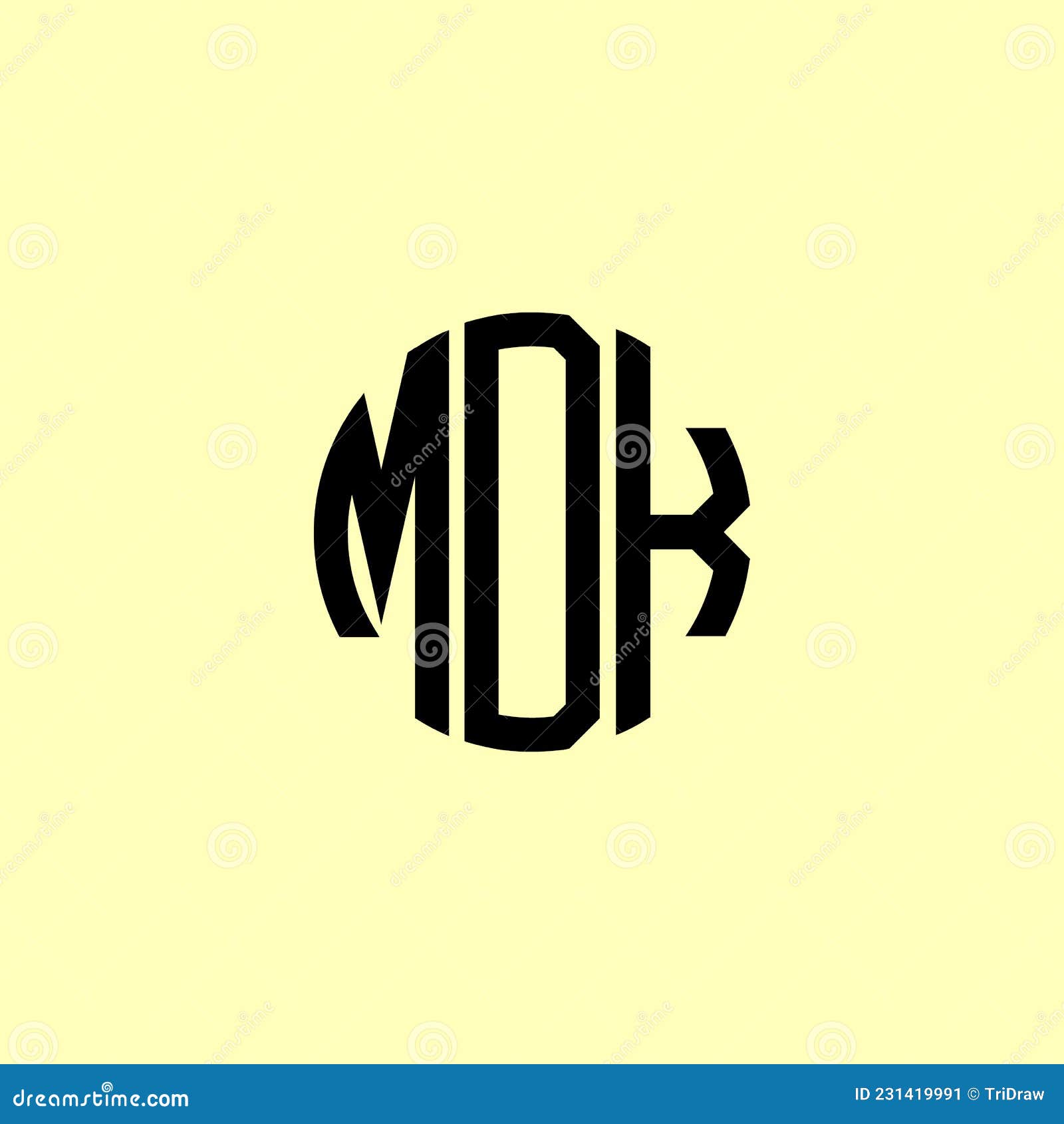 Creative Rounded Initial Letters MDK Logo Stock Vector - Illustration ...