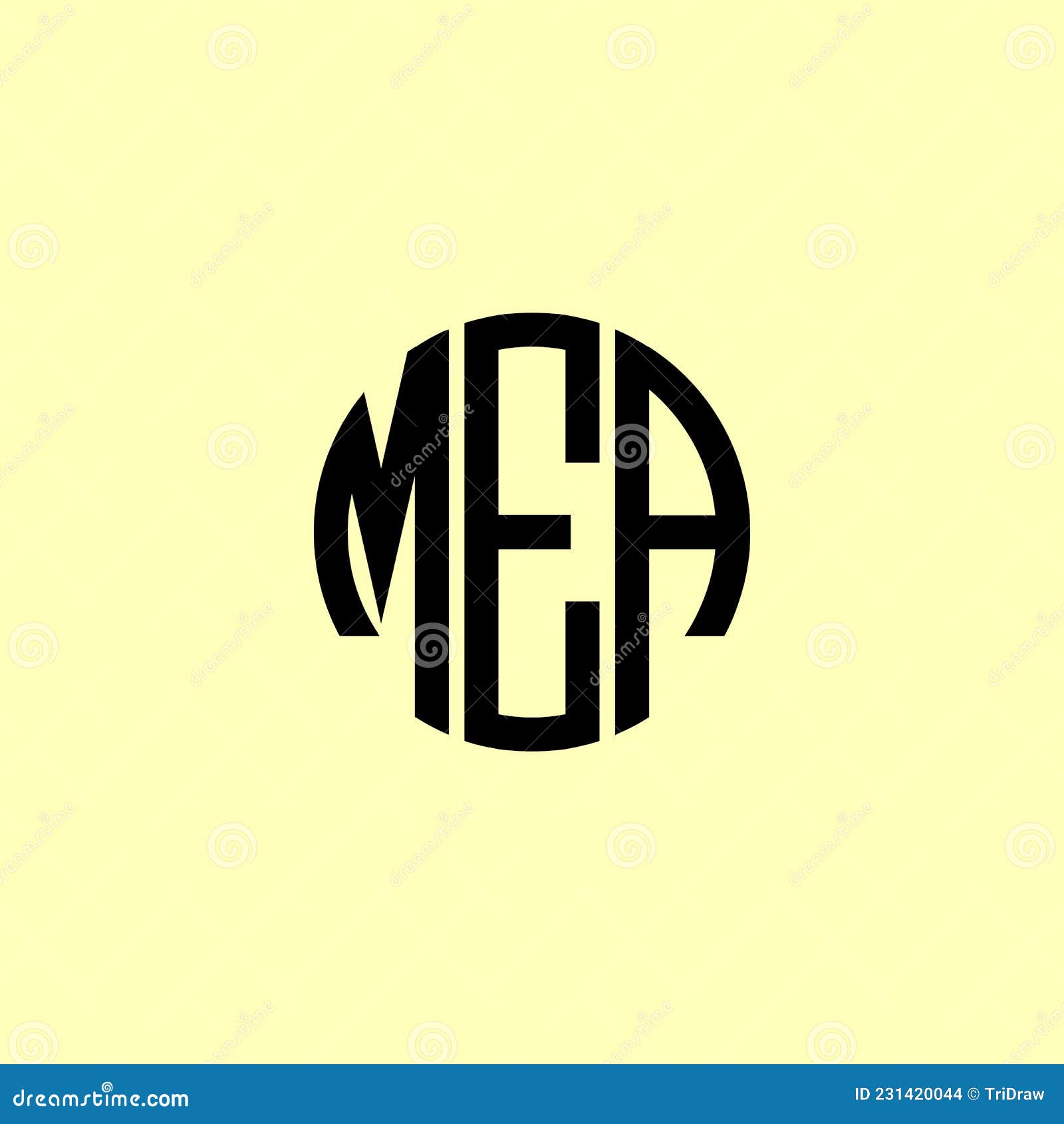 Creative Rounded Initial Letters MEA Logo Vector Illustration ...