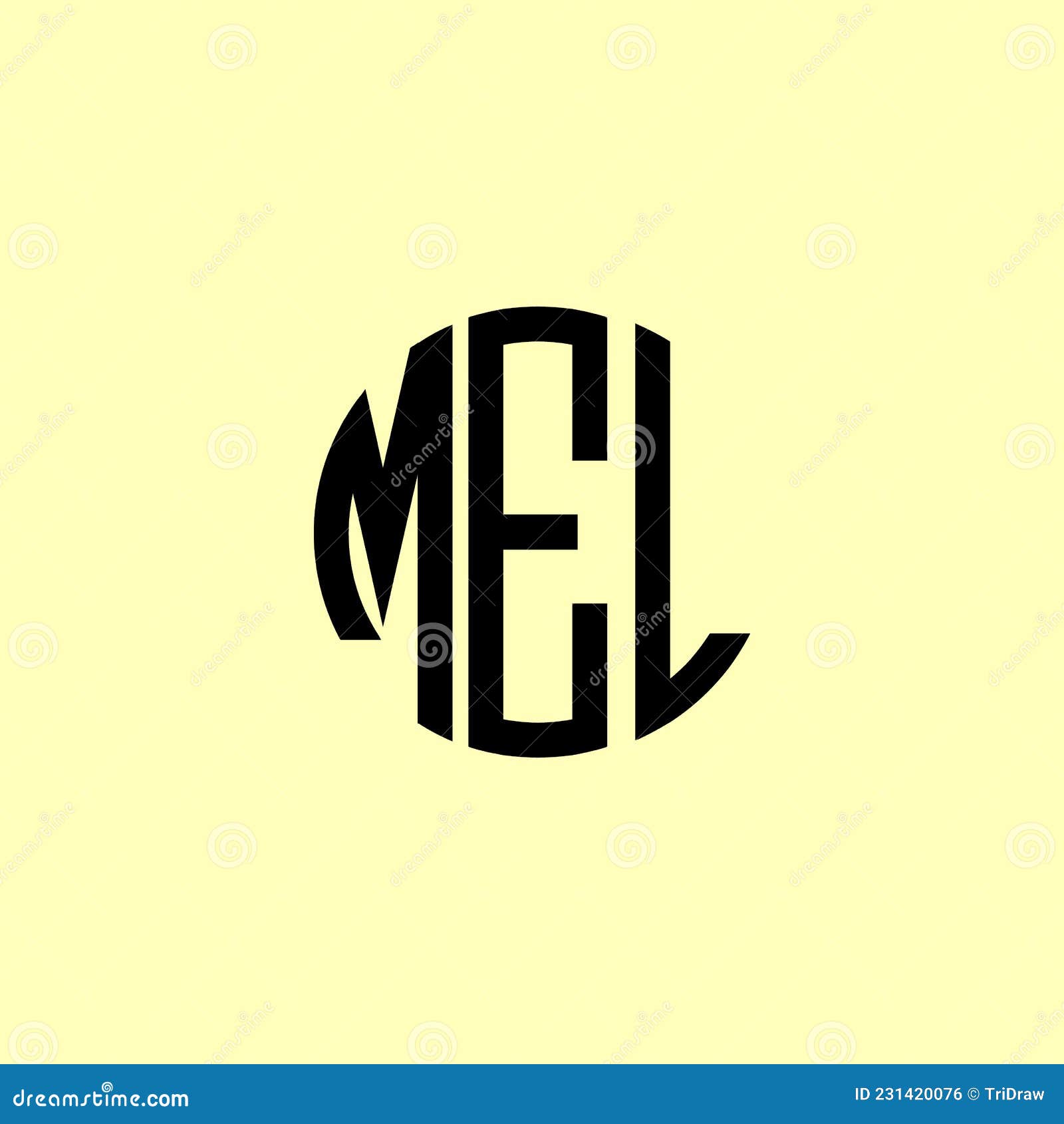 Creative Rounded Initial Letters MEL Logo Vector Illustration ...