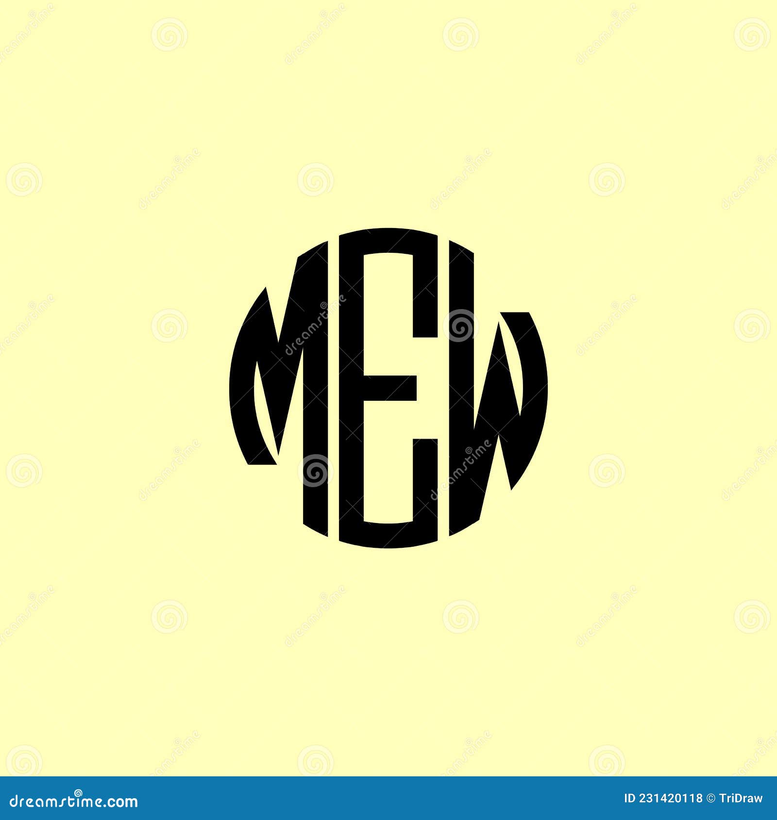 Creative Rounded Initial Letters MEW Logo Vector Illustration ...