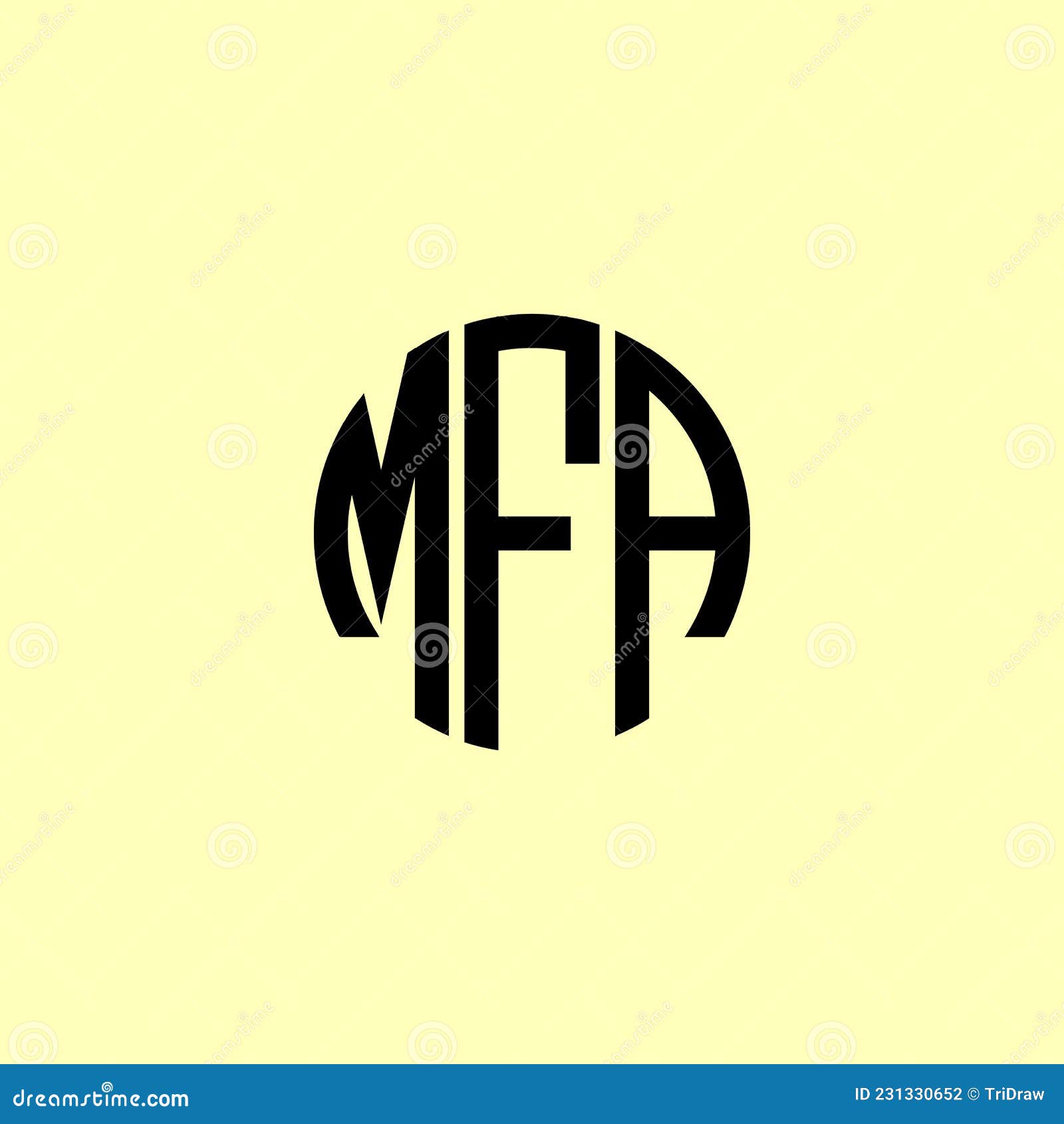 Creative Rounded Initial Letters MFA Logo Stock Vector - Illustration ...