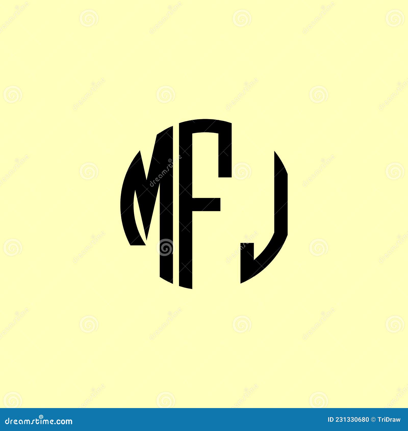 Creative Rounded Initial Letters MFJ Logo Stock Vector - Illustration ...