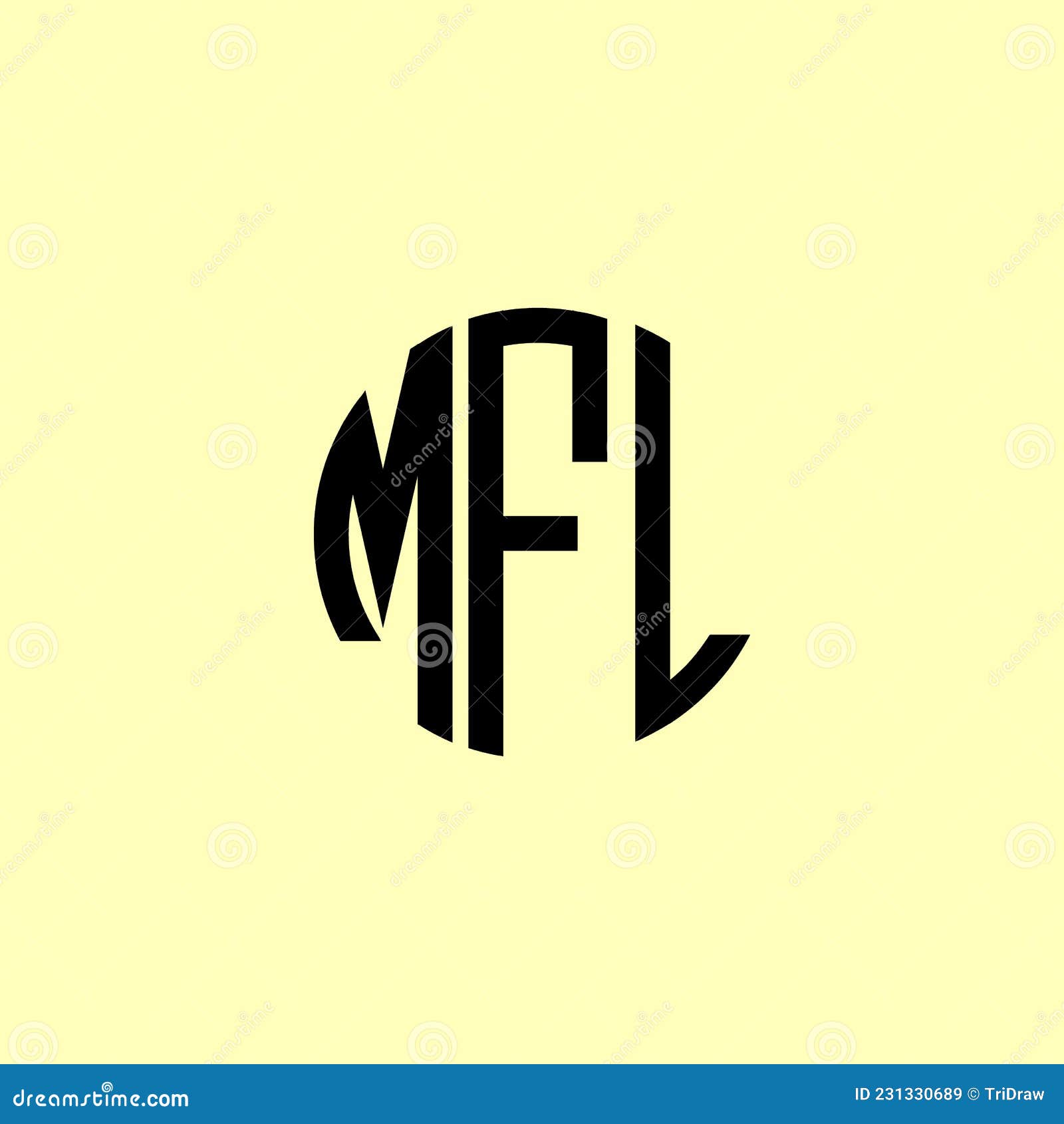 Creative Rounded Initial Letters MFL Logo Stock Vector - Illustration ...