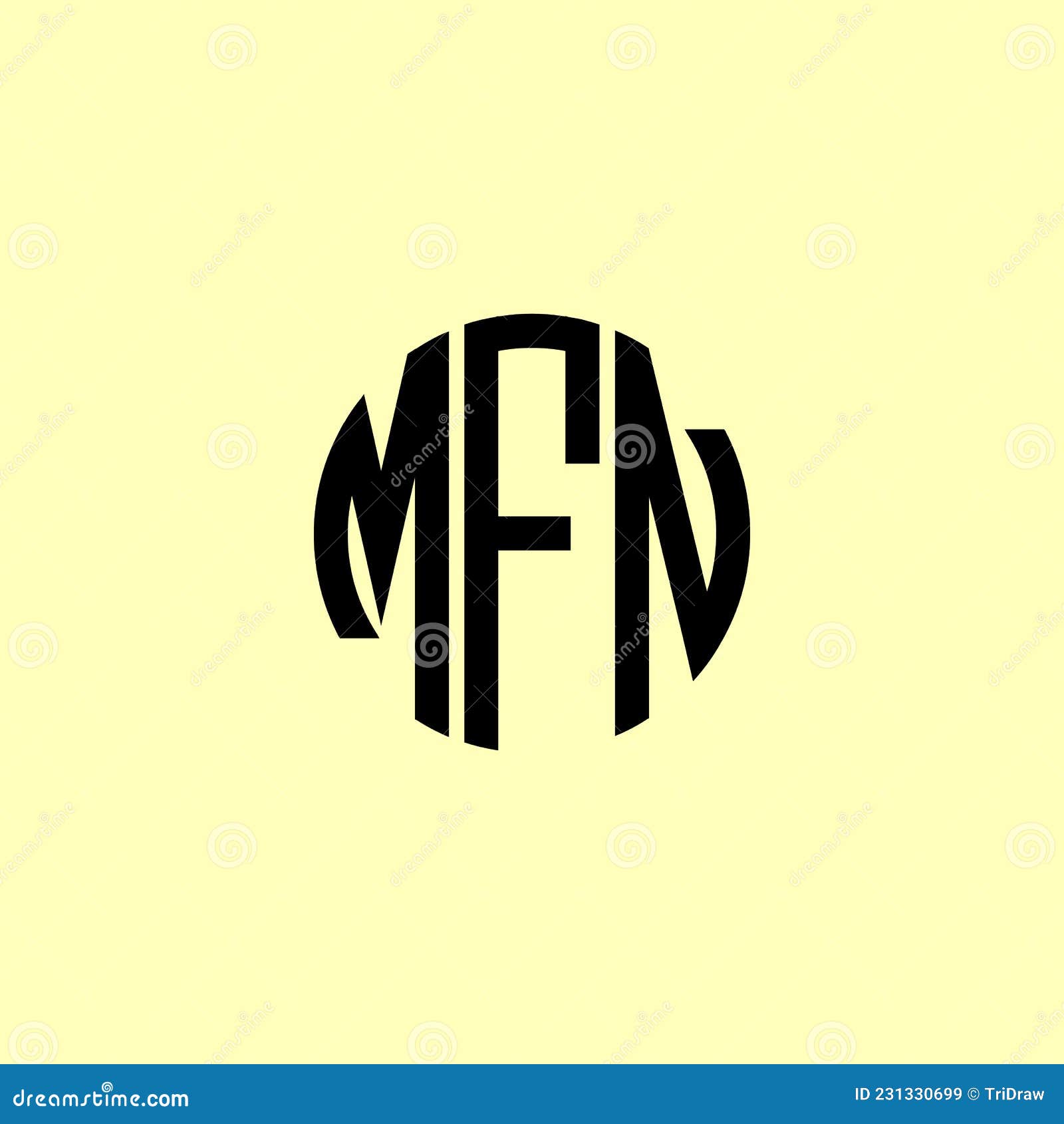 Creative Rounded Initial Letters MFN Logo Stock Vector - Illustration ...