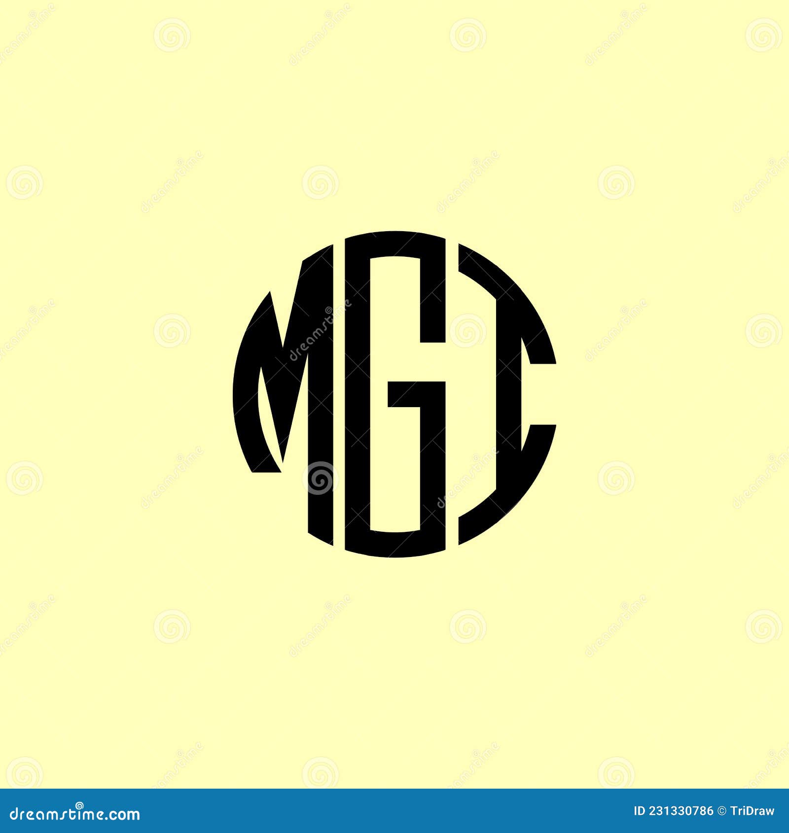 Creative Rounded Initial Letters MGI Logo Stock Vector - Illustration ...