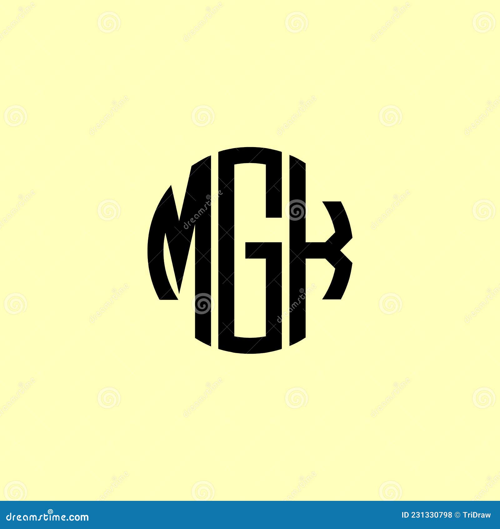 Creative Rounded Initial Letters MGK Logo Stock Vector - Illustration ...